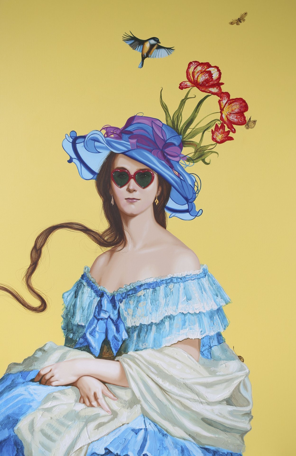 Lady in a Blue Dress Painting by CARLOS GAMEZ DE FRANCISCO