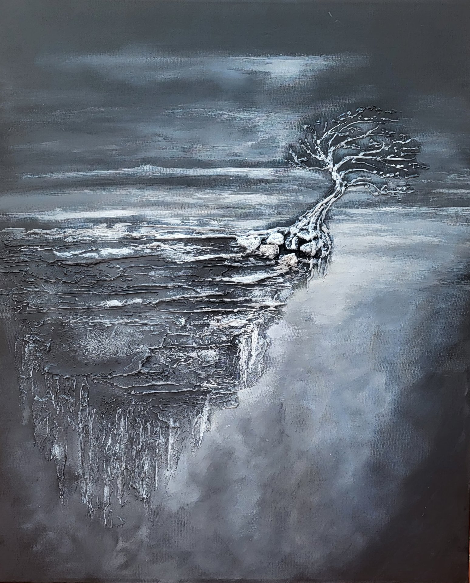 Textured Landscape: Black and White Expressions Painting by Veronika ...
