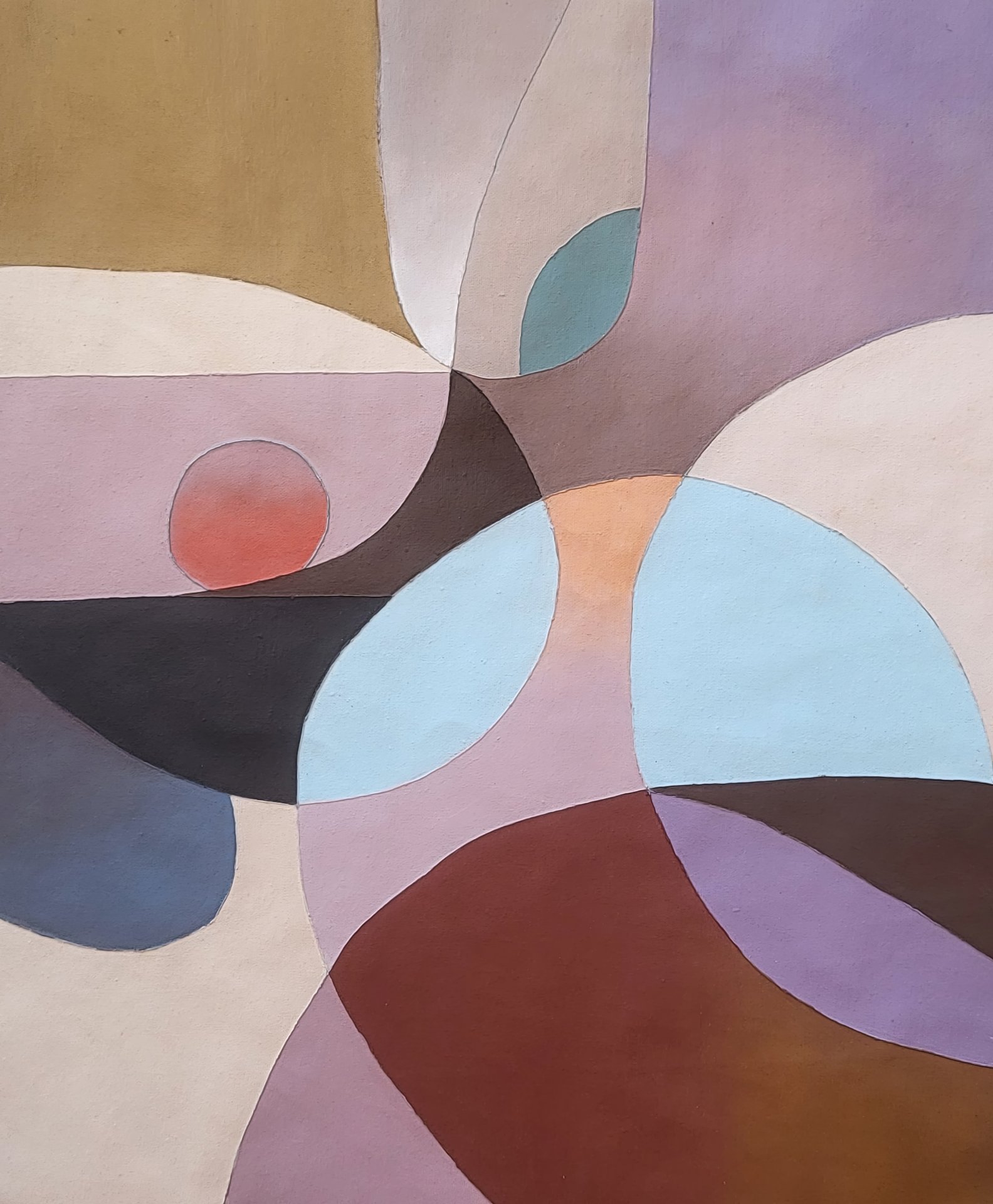 Vibrant Abstract Bold Shapes Painting by Veronika Obushikhina