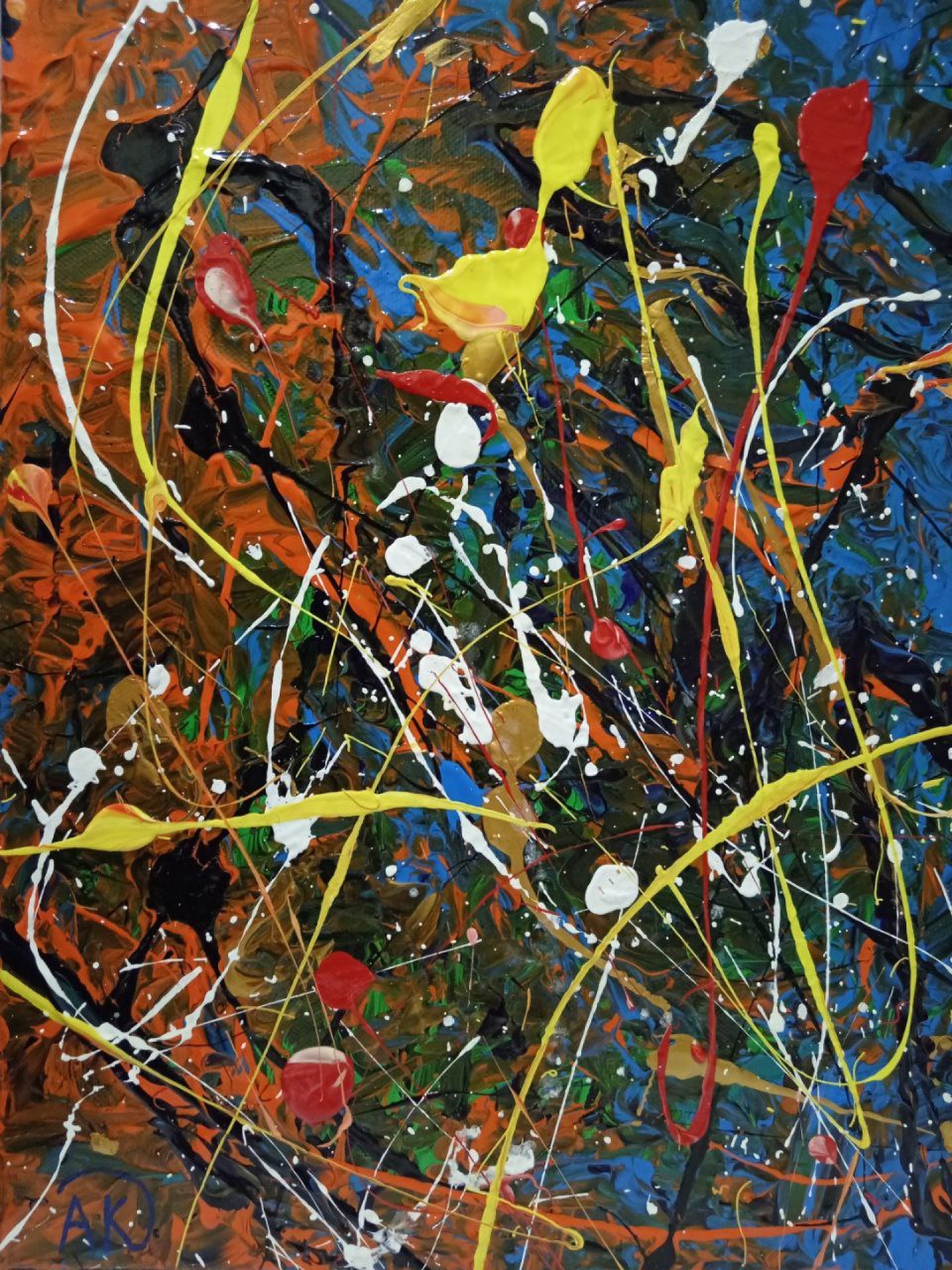 Abstraction Confetti Painting by Anastasiya Koroleva