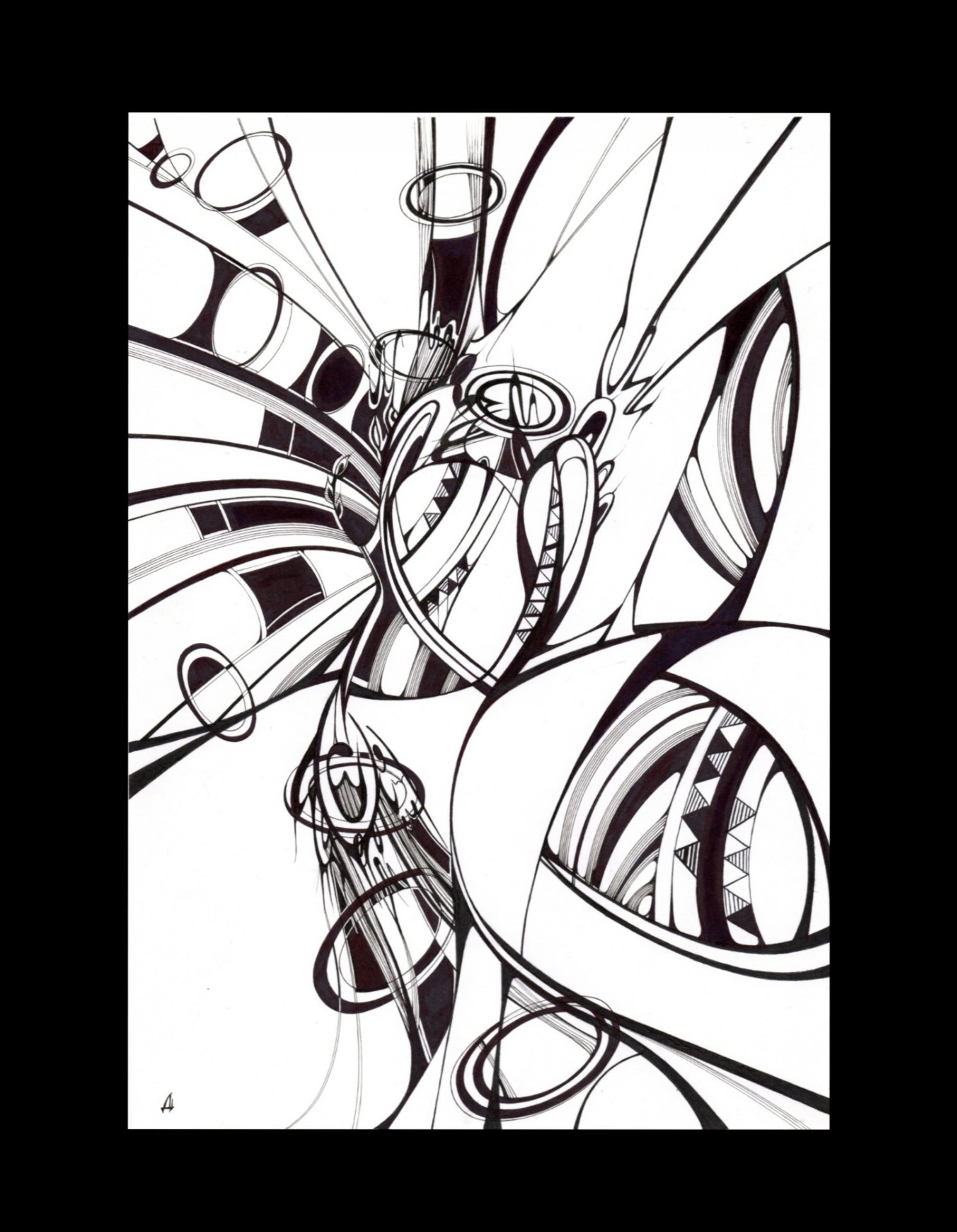 Subordination of chaos Drawing - Diana Ilnytska