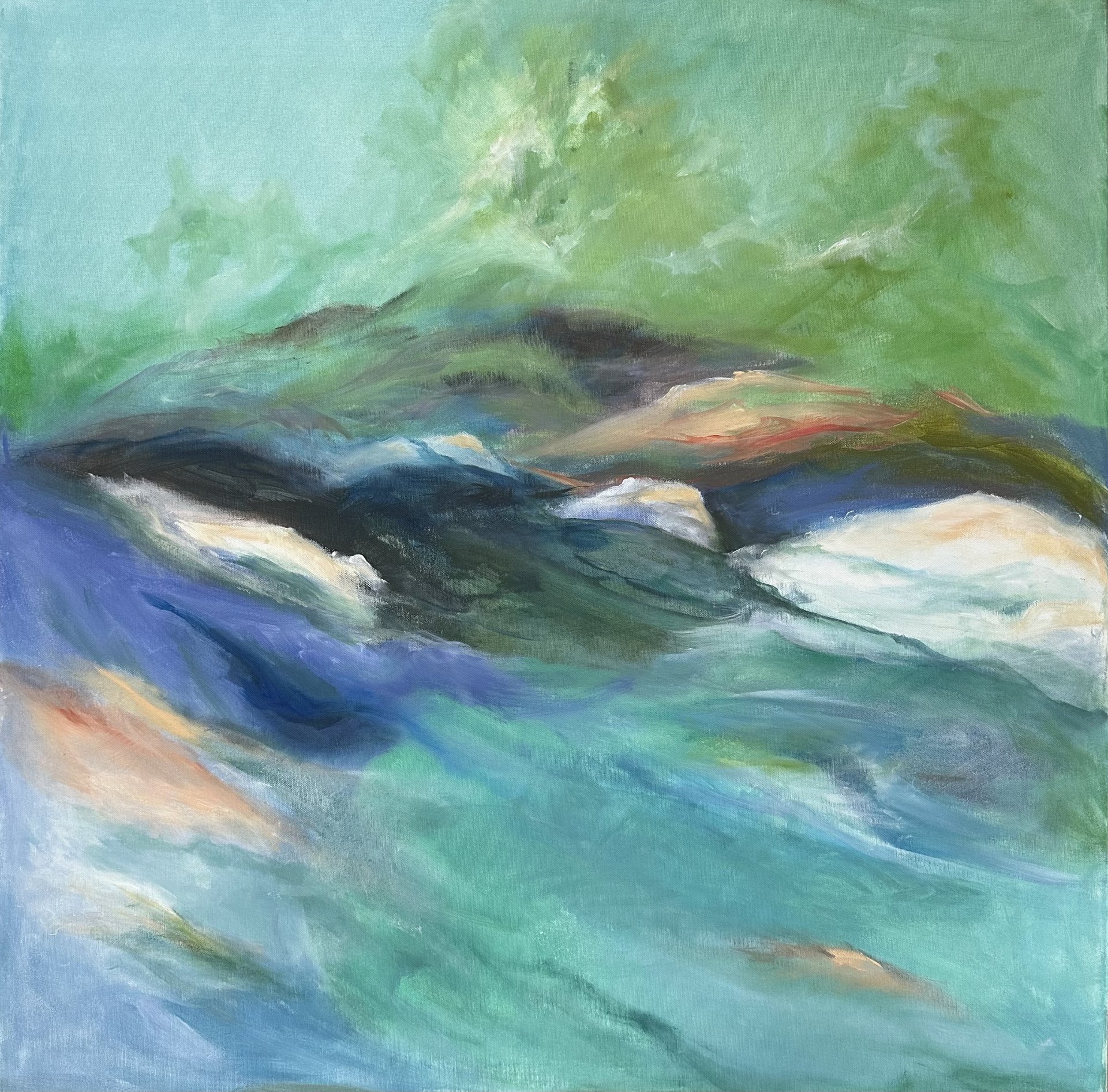 North Wind abstract landscape Painting by Iryna Bondar