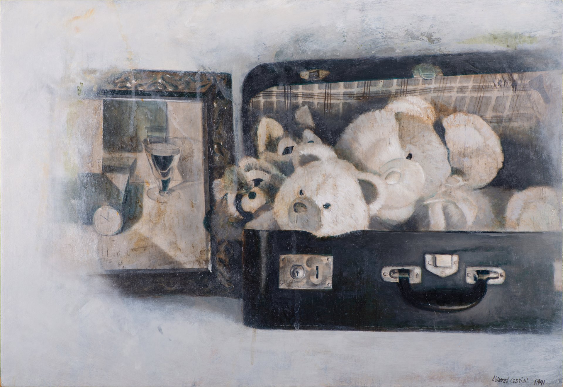 Bears in the suitcase Painting by Juan Álvarez Cebrián