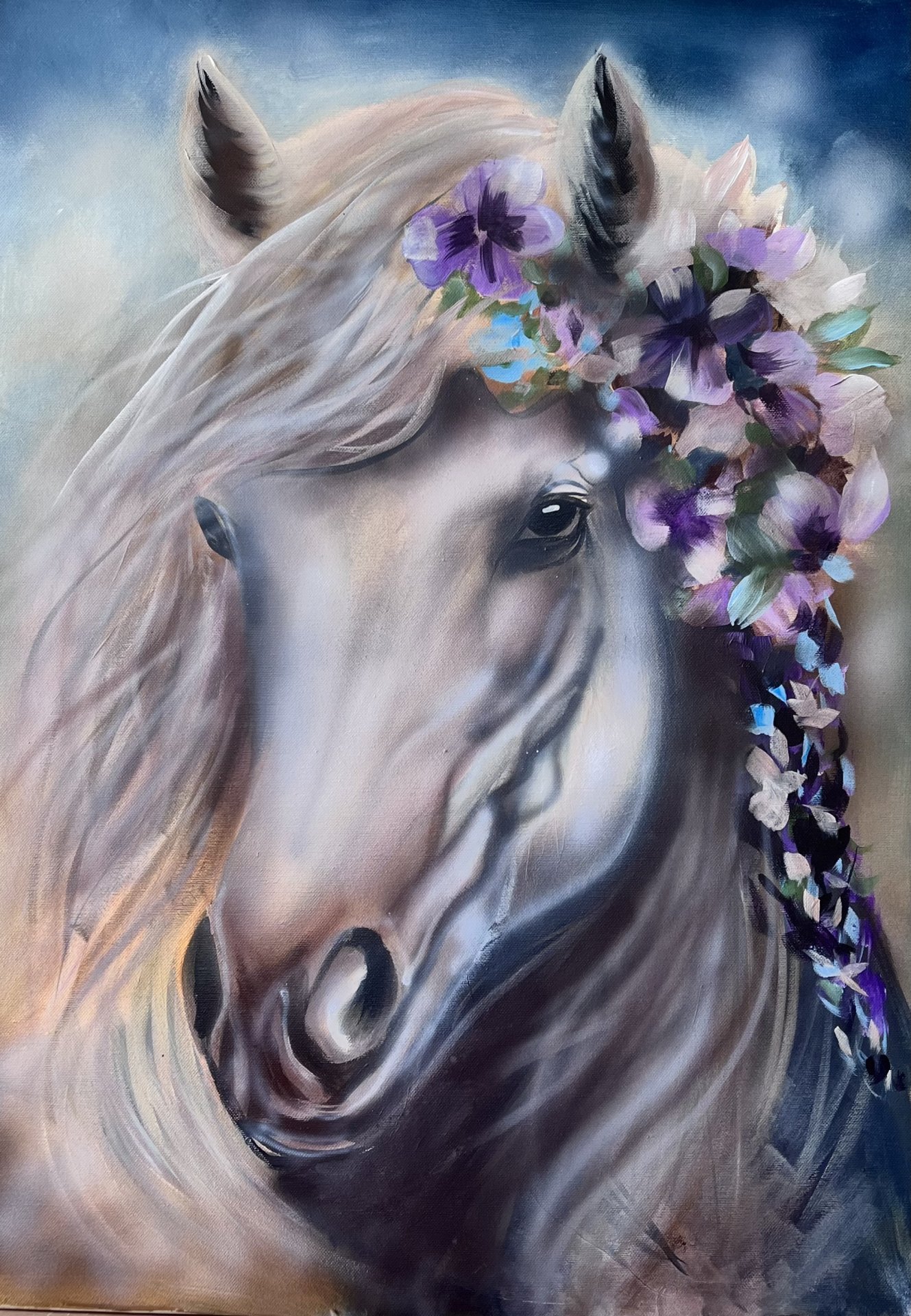 Elegant Acrylic Painting Of Horse Photos