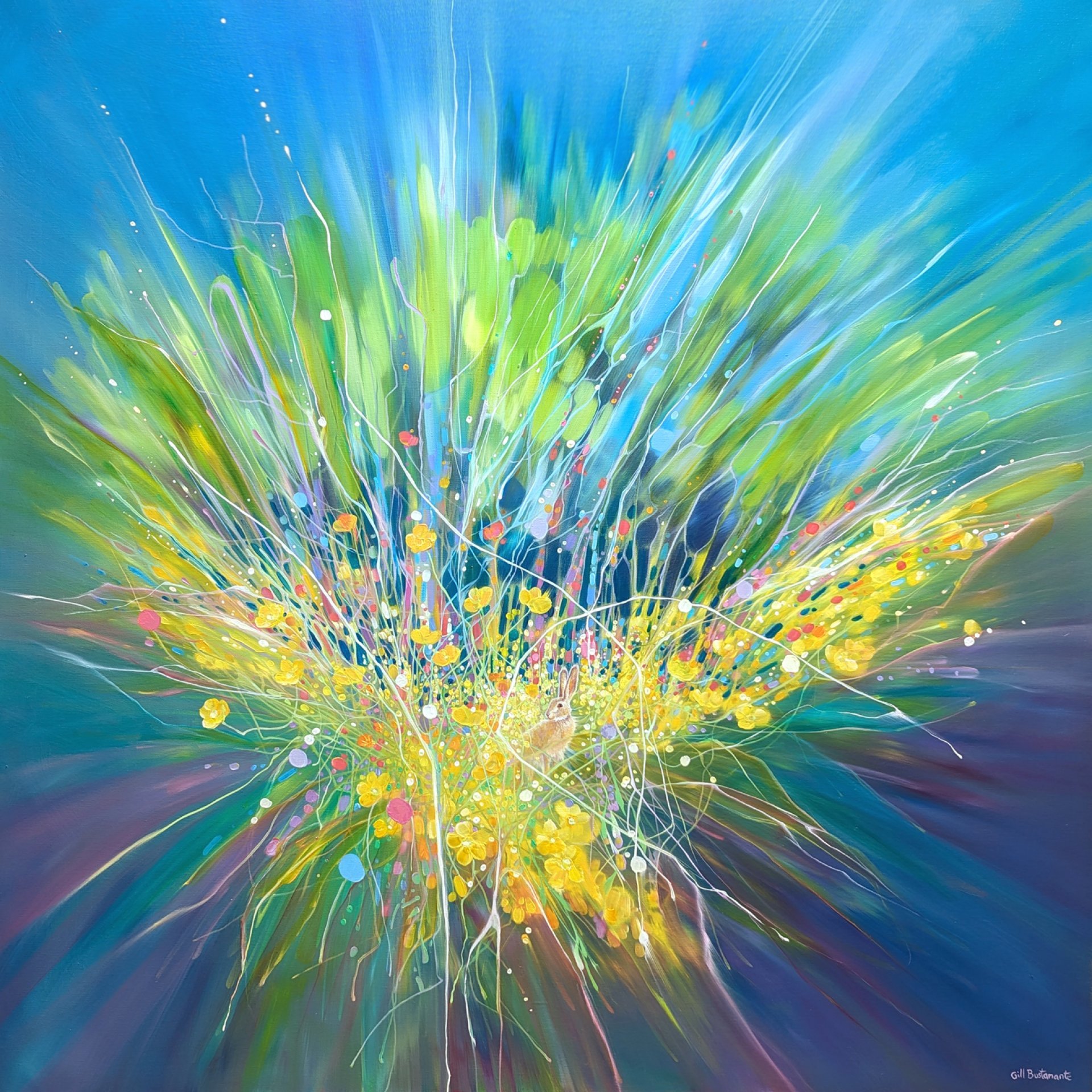 Summer Riot Painting by Gill Bustamante - Jose Art Gallery