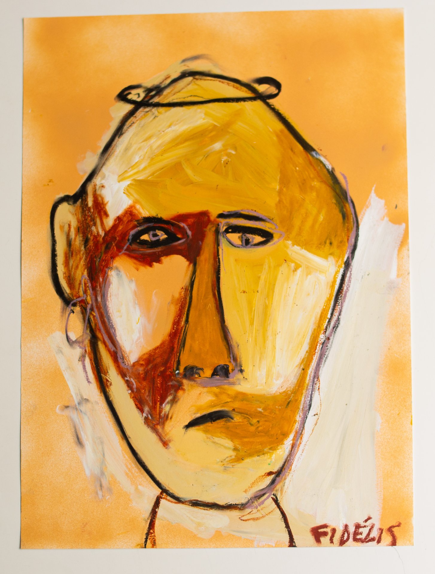 Primitive Face: Ancestral Protection Painting by Marcelo Fidélis