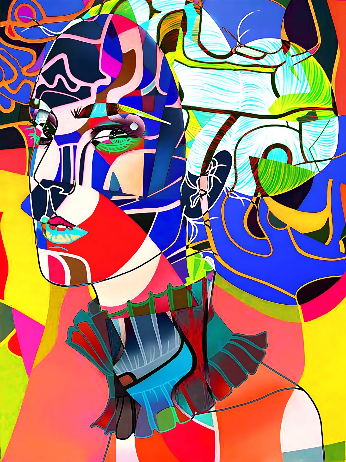 Louise: Retro and abstraction Painting by waleri yemtsew
