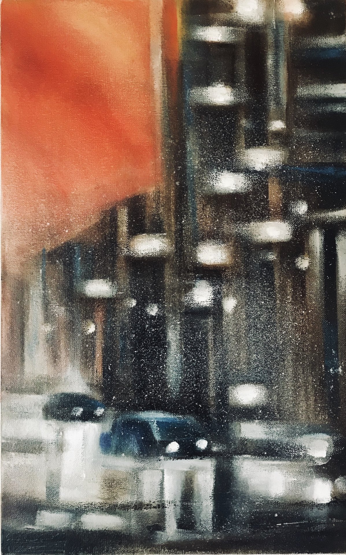 City in the winter Painting by Vladimir Simakov