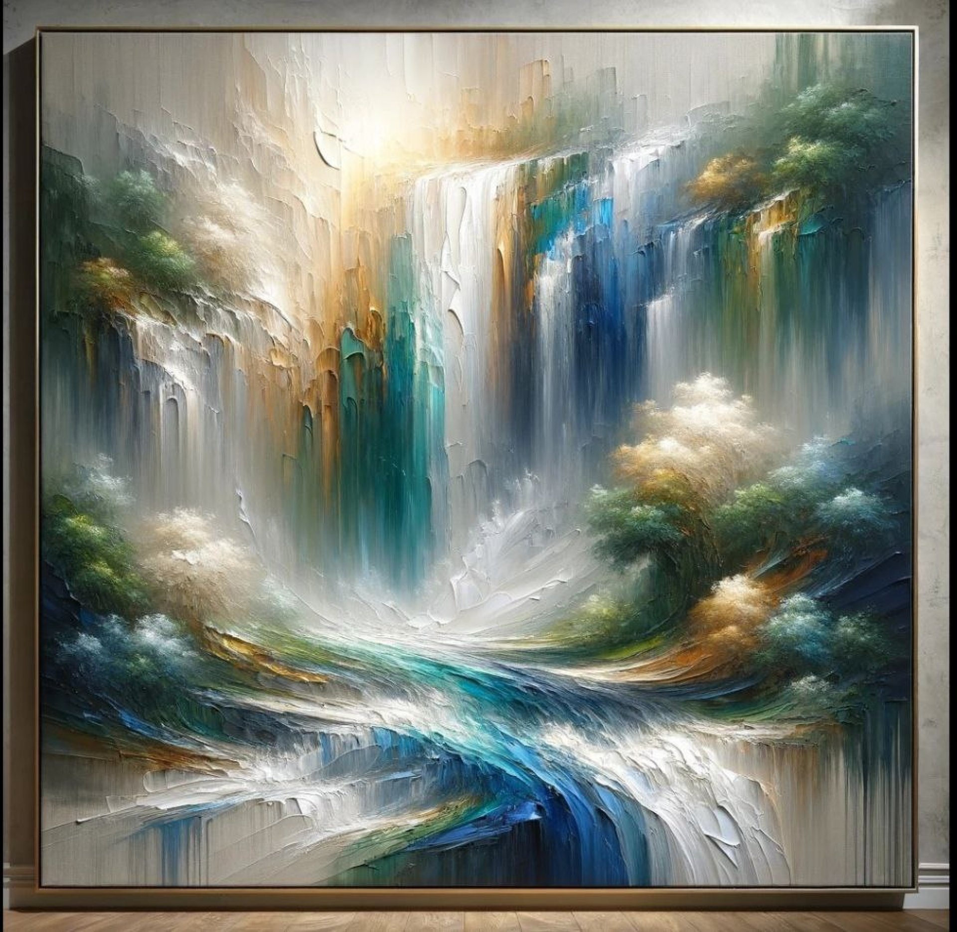 Cascade of waterfalls Painting by Anna Larsen