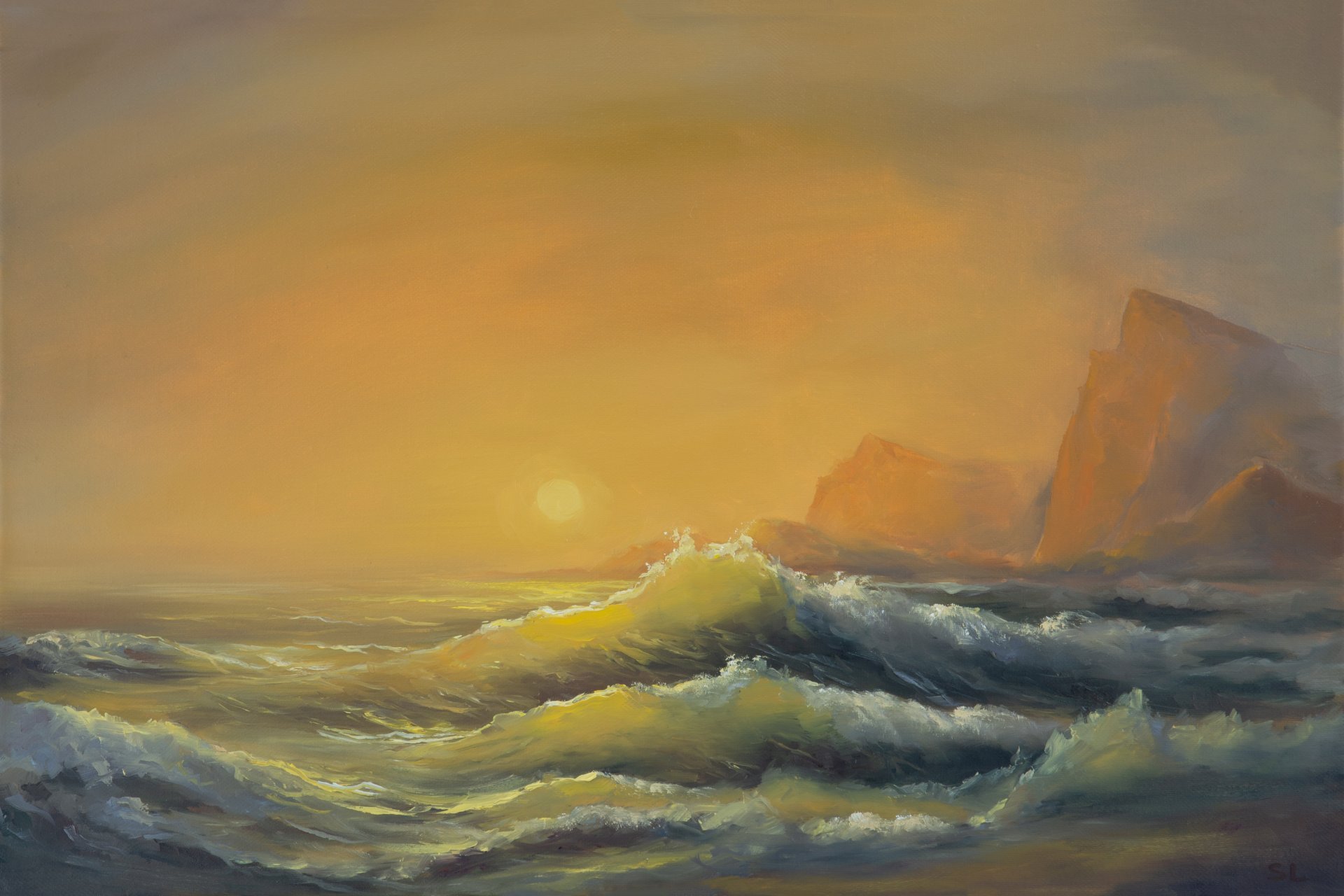 Golden sunset Painting by Svetlana Lebedeva