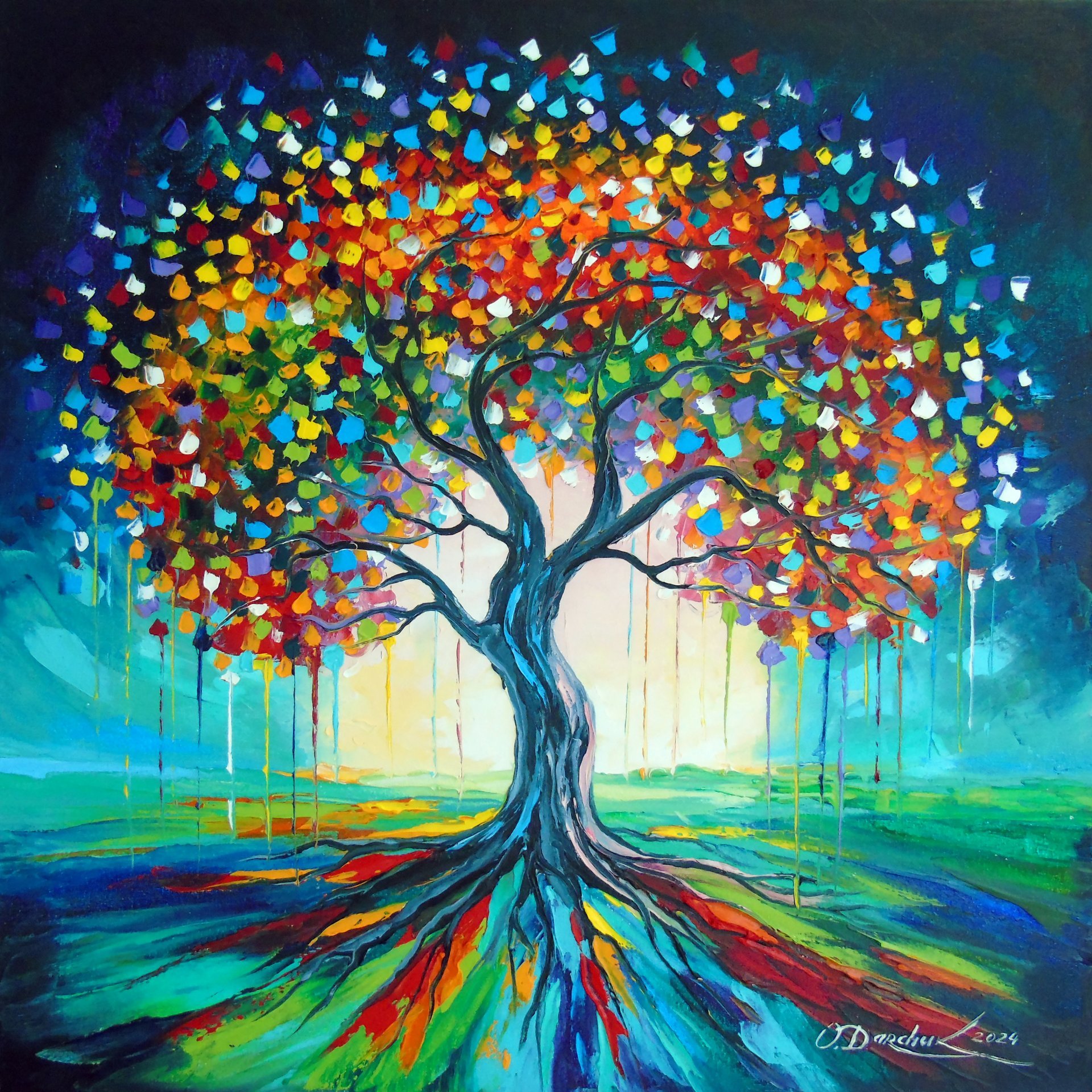 The tree of life with its own Painting by Olha Darchuk