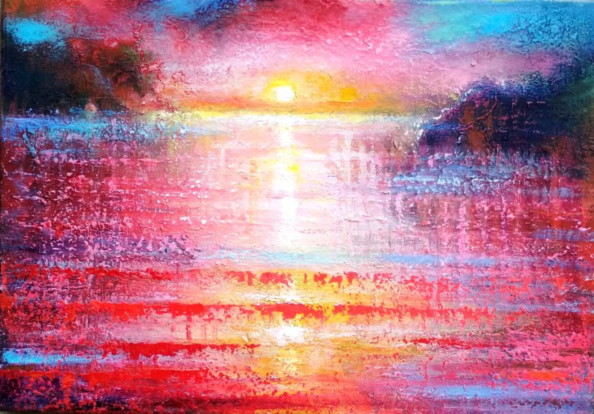 Pink water Painting by Volodymyr Drachynski