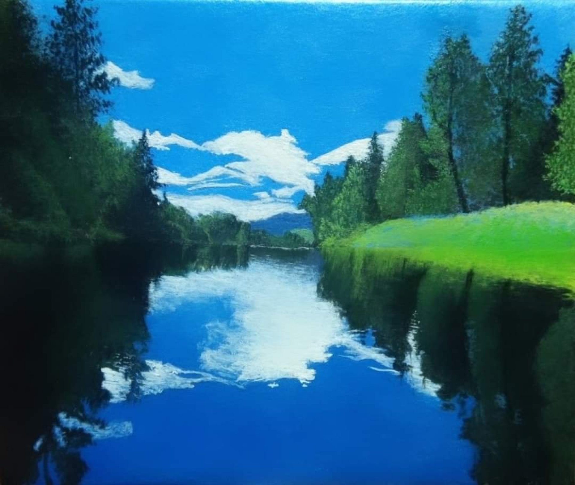 Realistic Greenery Forest Painting by Augustyn Engty