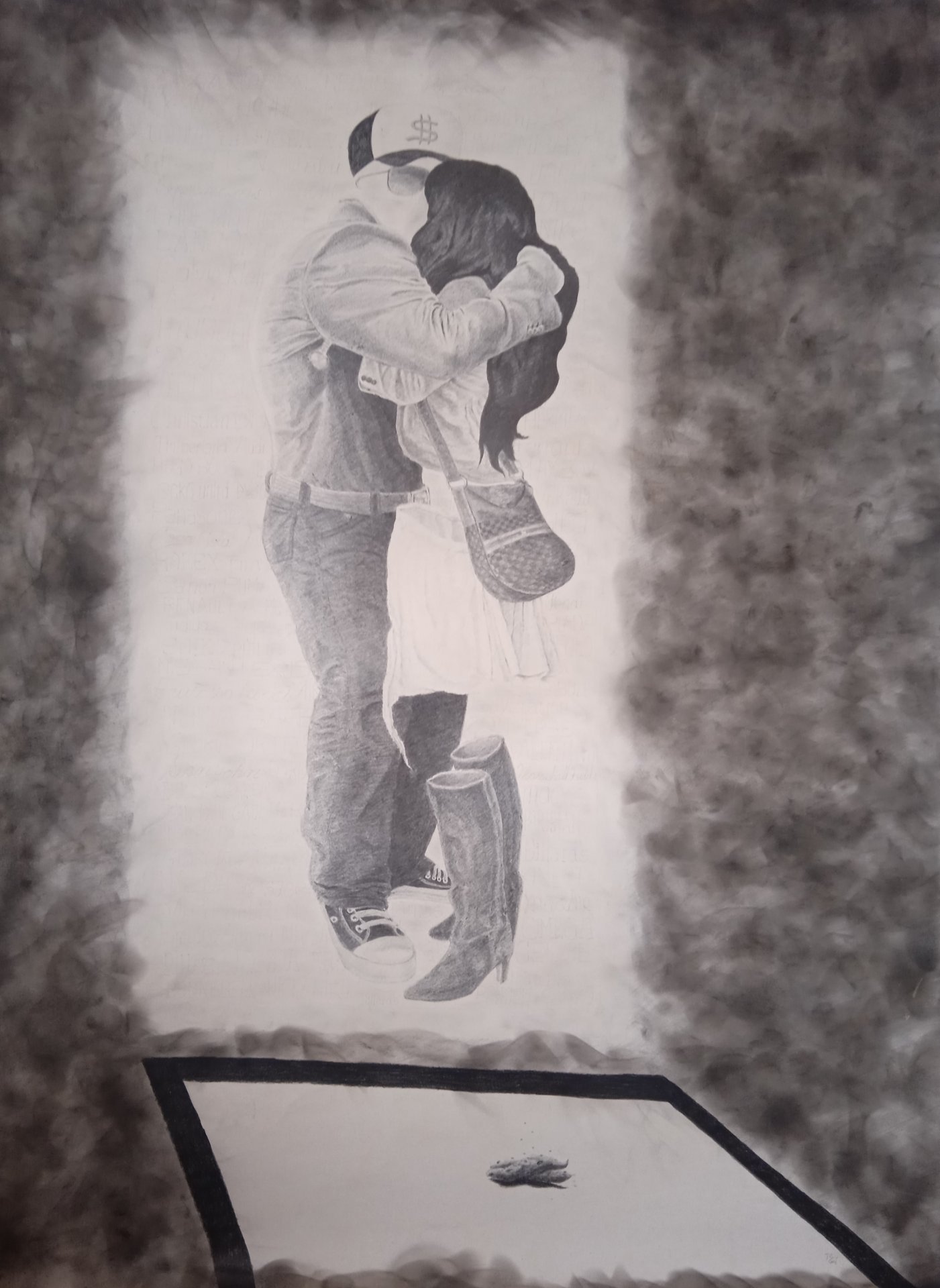 The pandemic Drawing - Reinier García - Jose Art Gallery