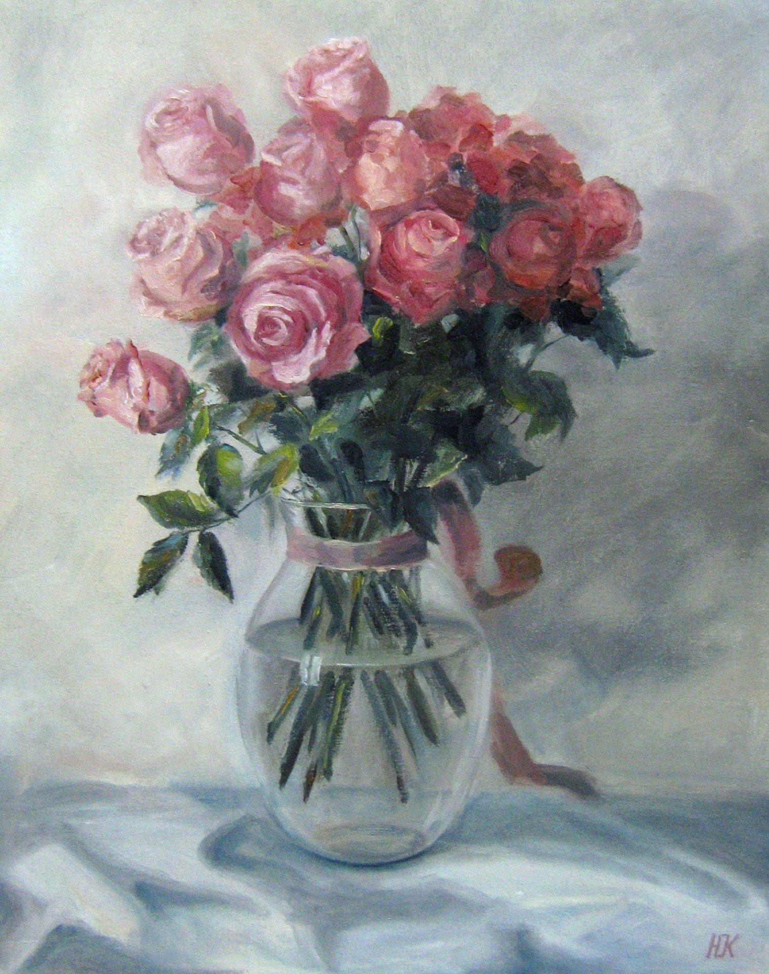 Roses Painting by Ulya Korosteleva - Jose Art Gallery