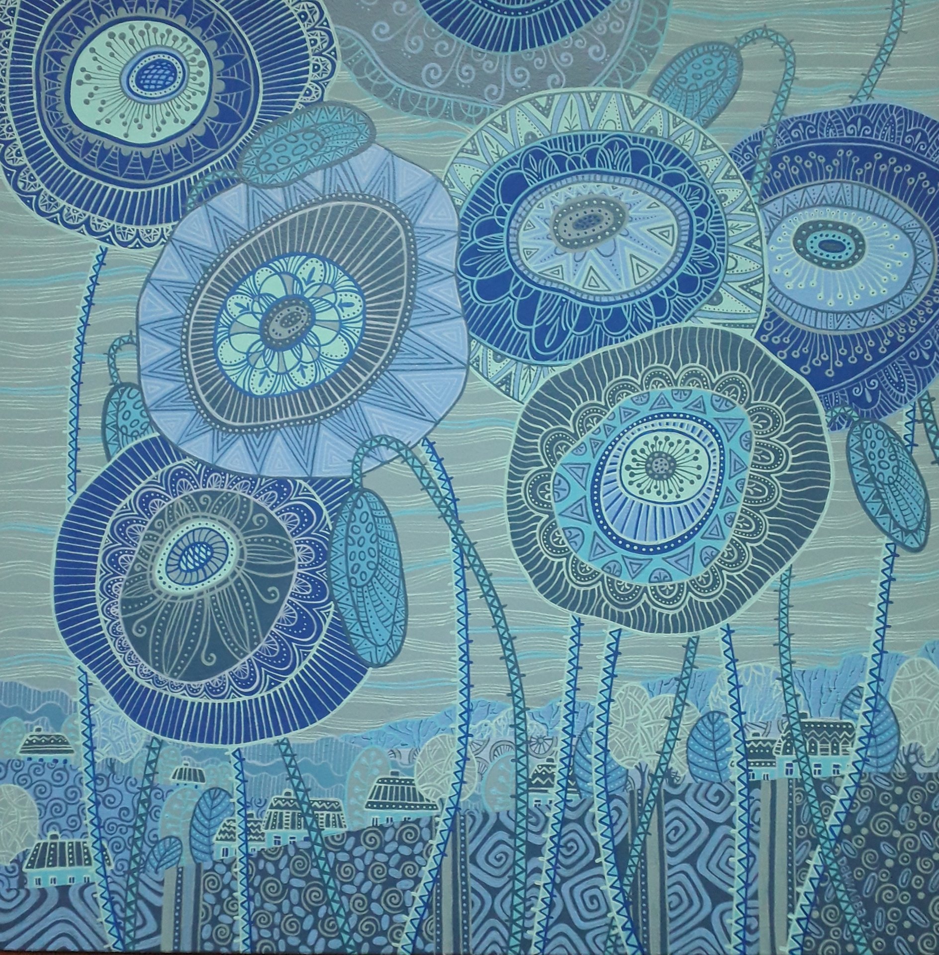 Blue mirage Painting by Nadiya Danilova - Jose Art Gallery