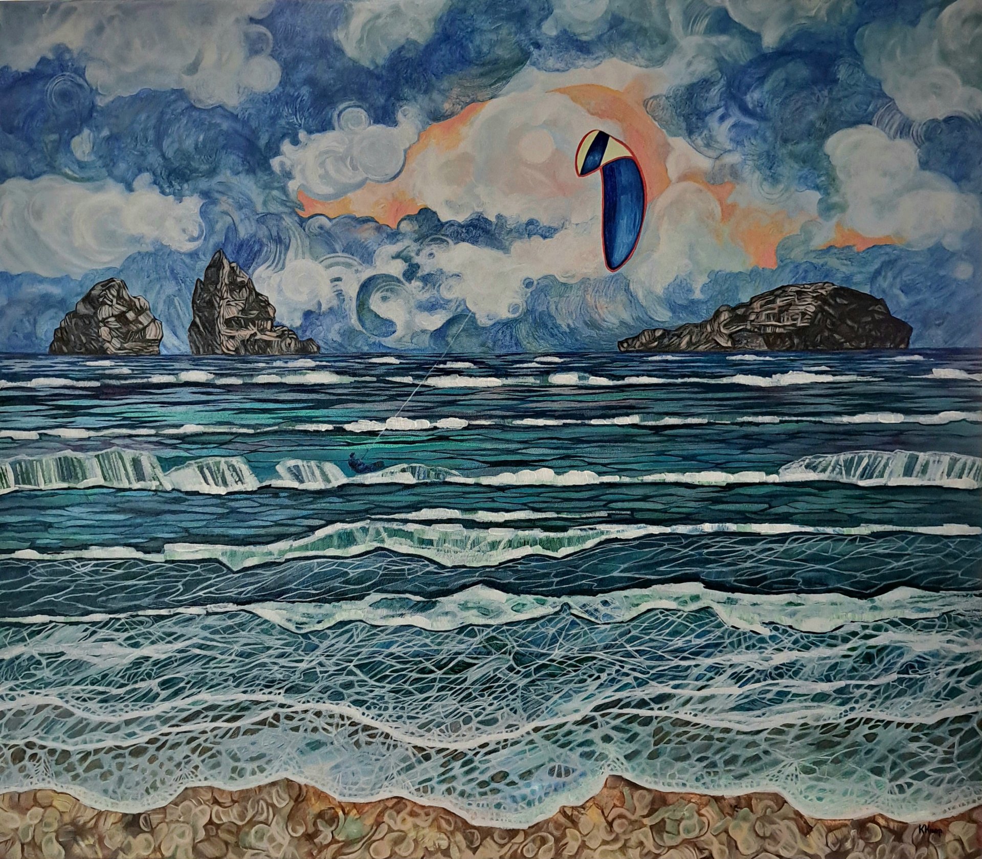 Wind and waves Drawing - KNAP_art - Jose Art Gallery