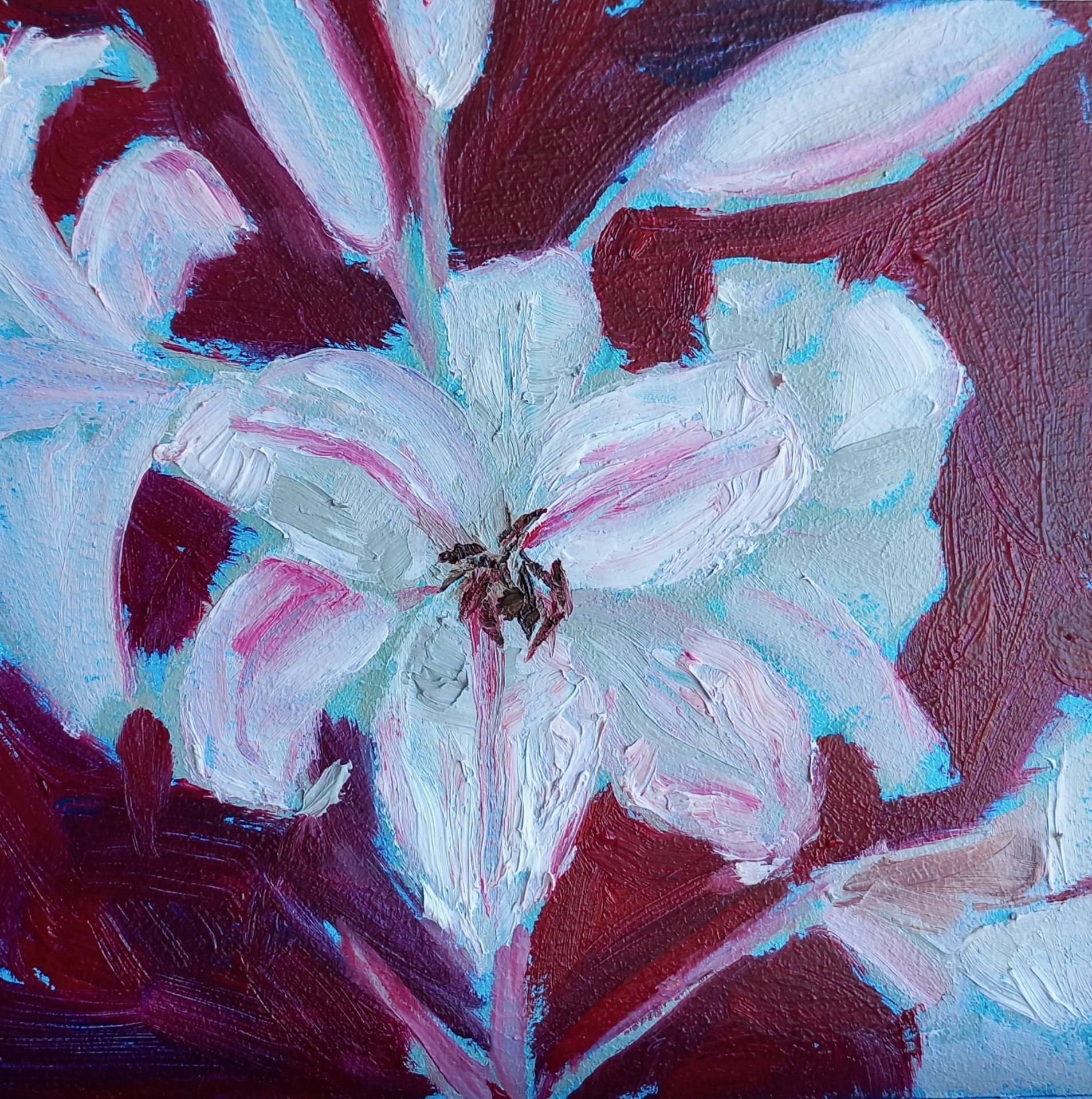 Purity of Lilies Painting by Anna Ovsiankina