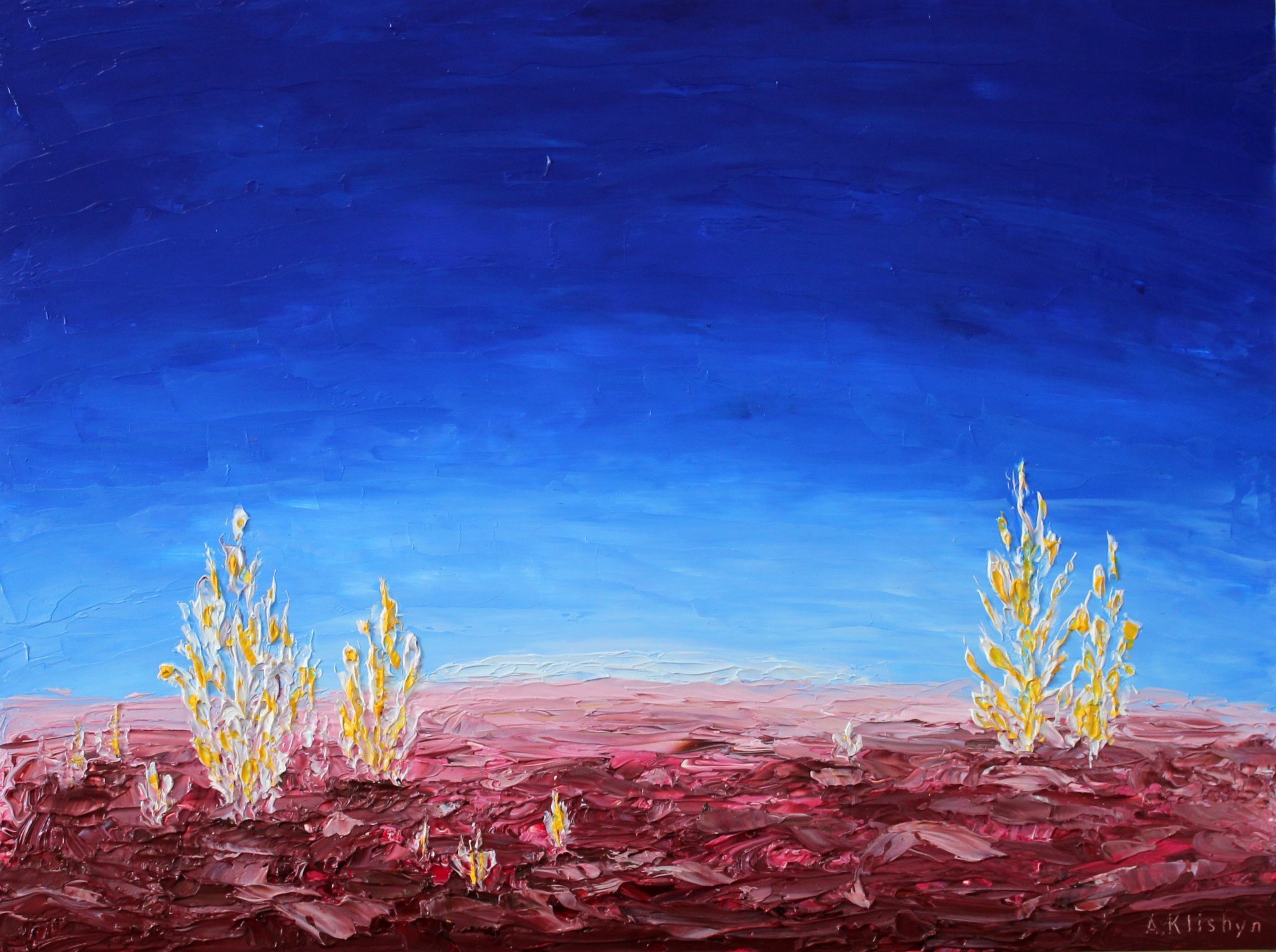 Landscape of white algae Painting by Andriy Klishyn