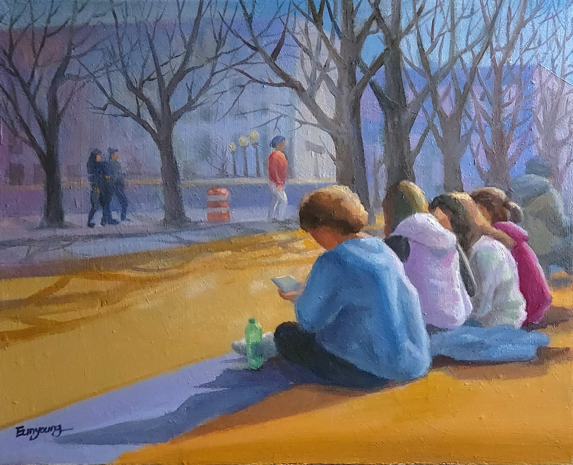 Warm Day: A Glimpse of Winter in DC Painting by Eun Yun