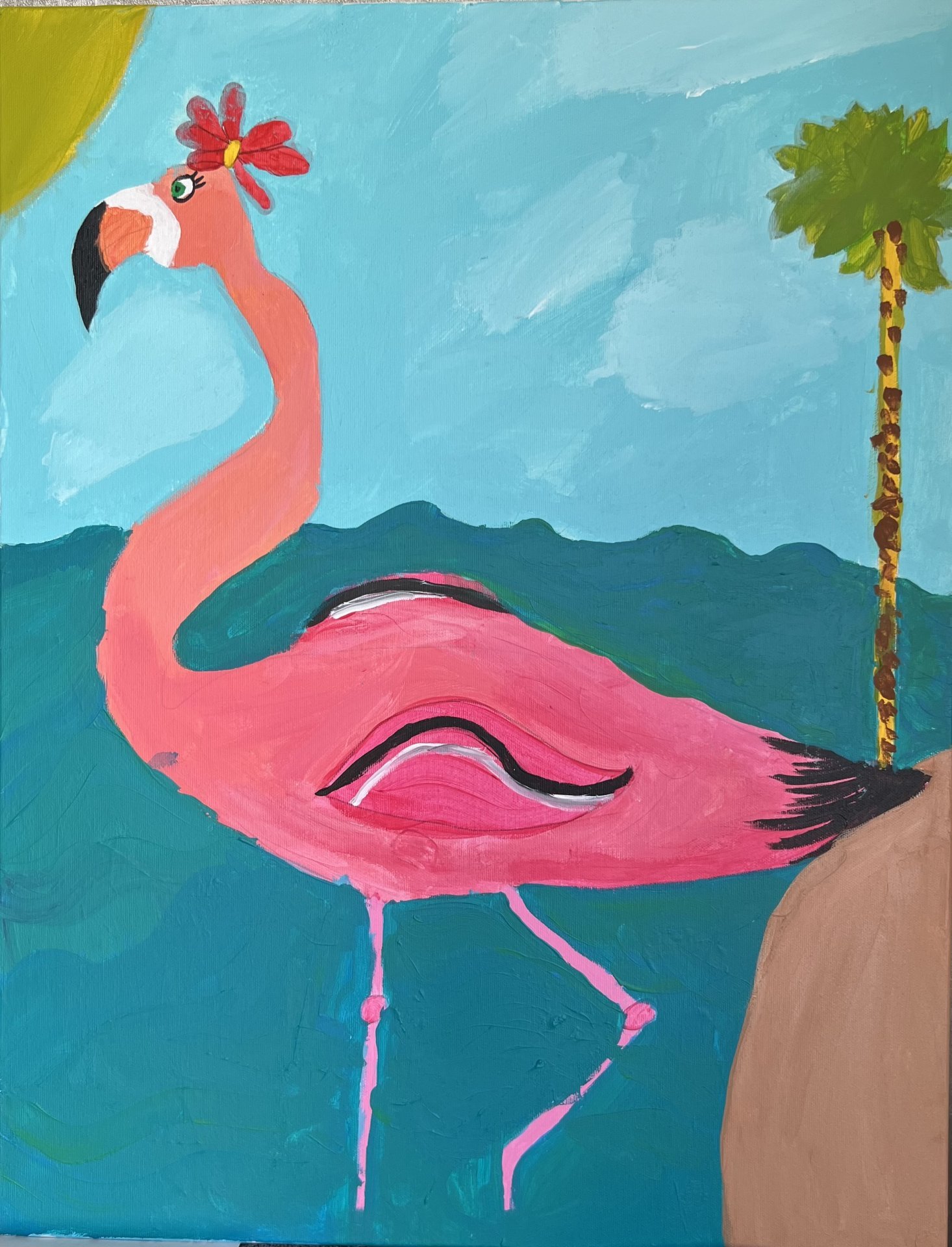 Flamingo on the beach Digital Art - Evelin