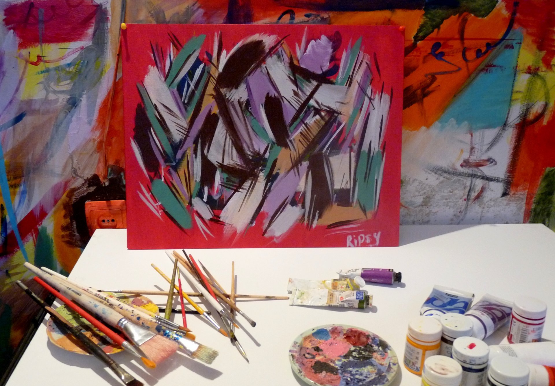 Chromatic Explosion Painting by Hripsime Asatryan