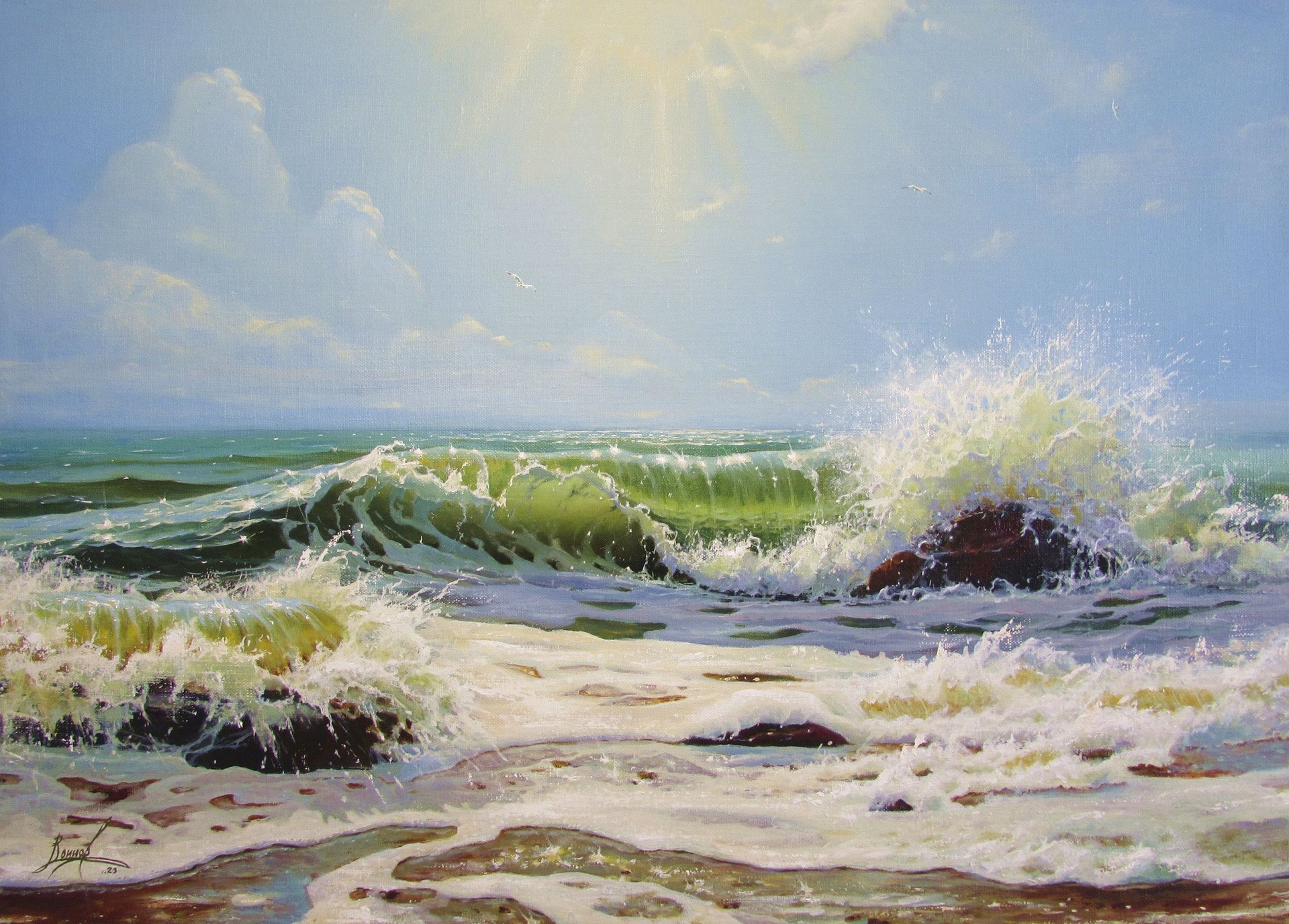 Solar wave Painting by Roman Voinov - Jose Art Gallery