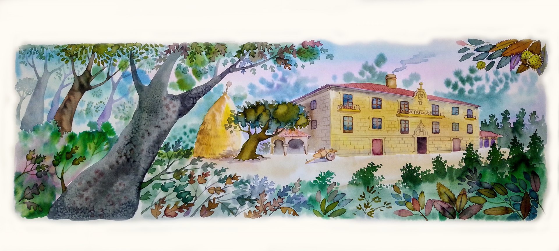 Pazo: Stately mansion in the northwest of Spain Drawing - Manuel U.Lima