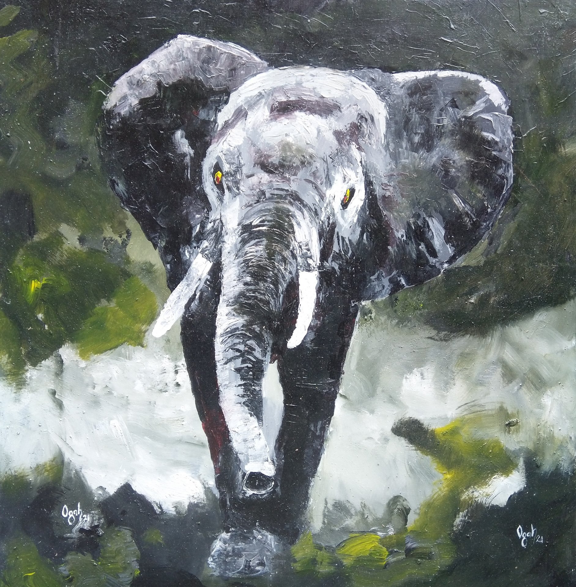 Forces in the Jungle Painting by Ogah Ochuko