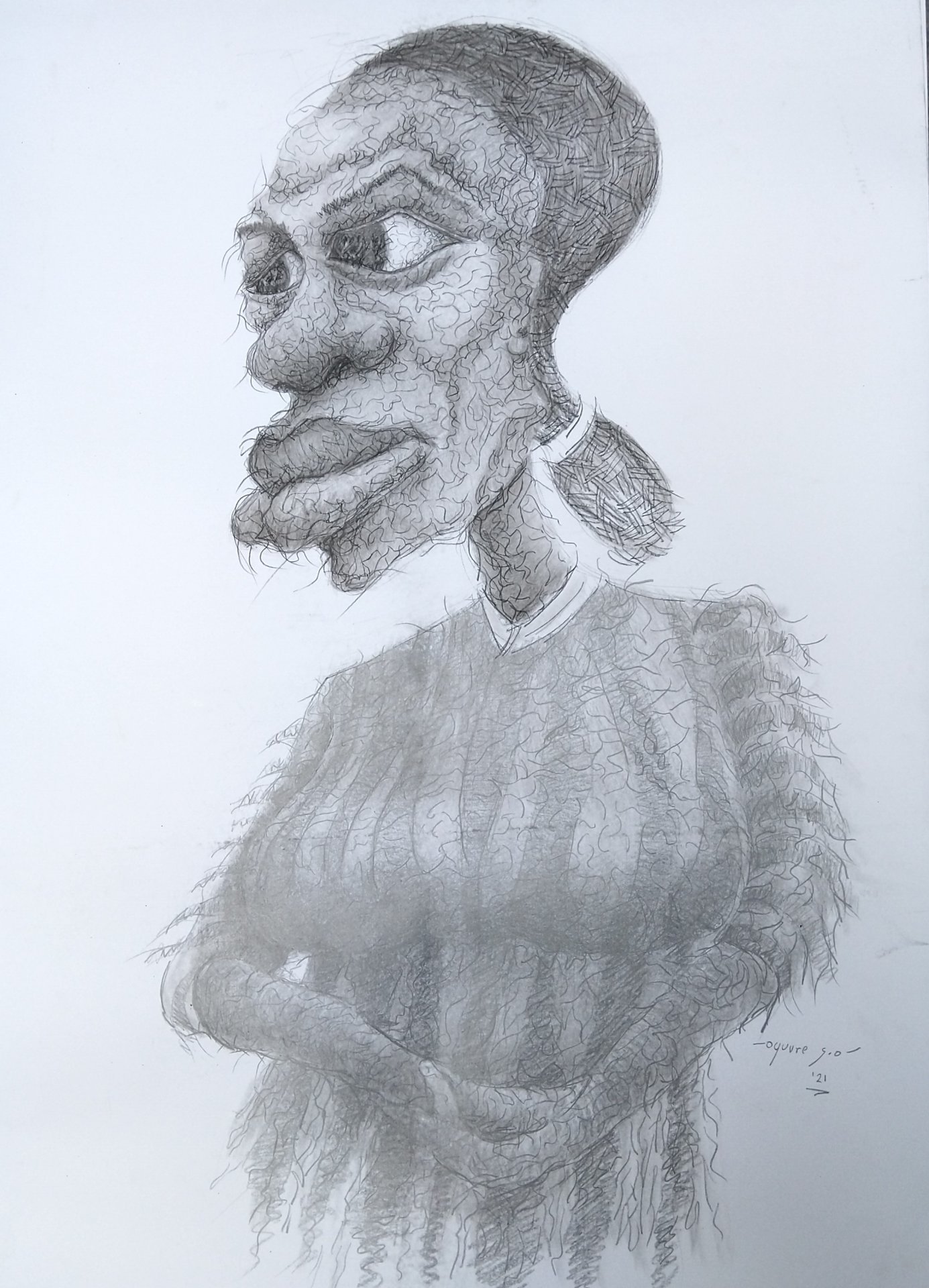 Stardom Drawing - Solomon Oguvre - Jose Art Gallery