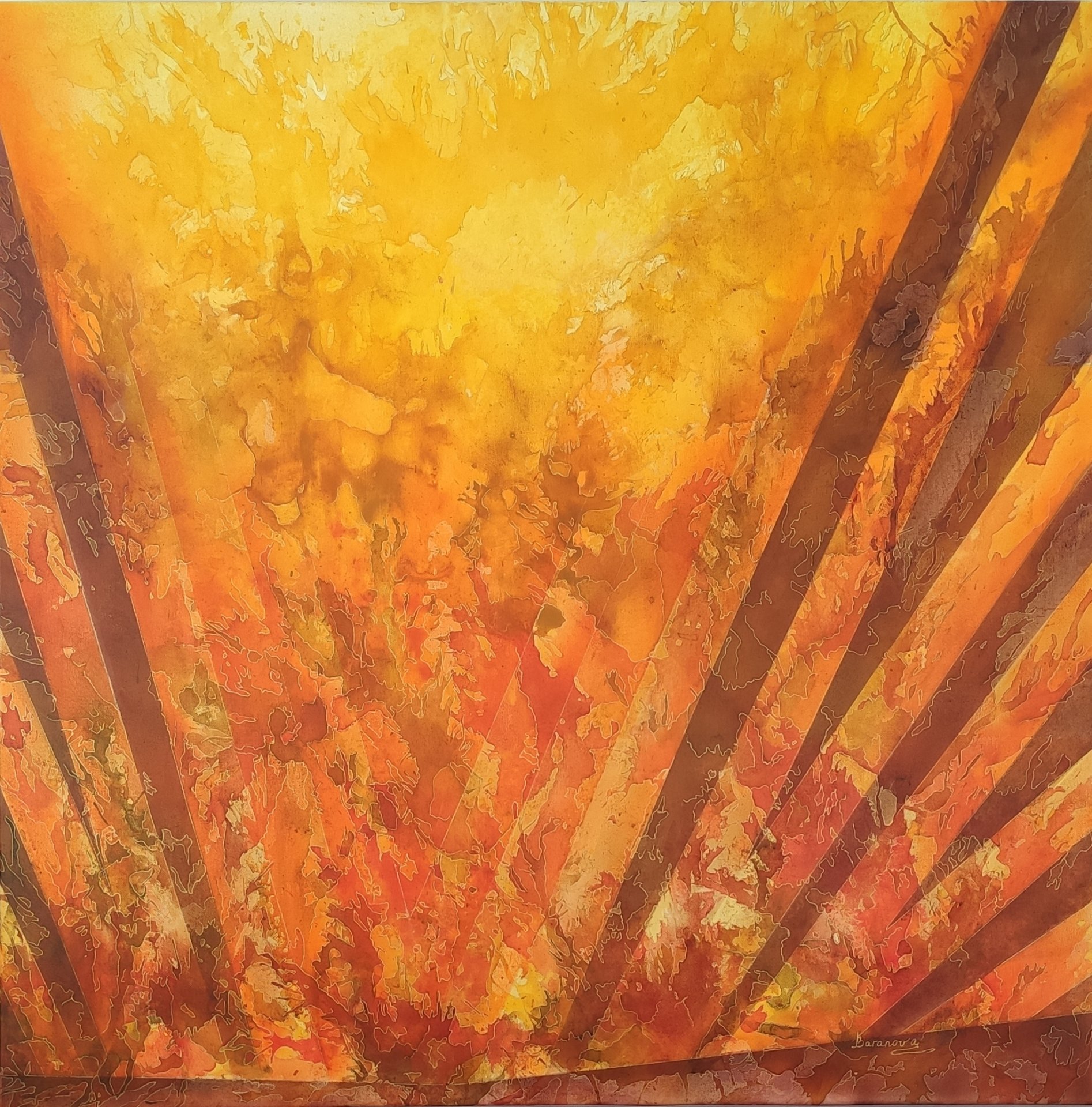 SUN PLASMA Painting by Iryna Baranova - Jose Art Gallery