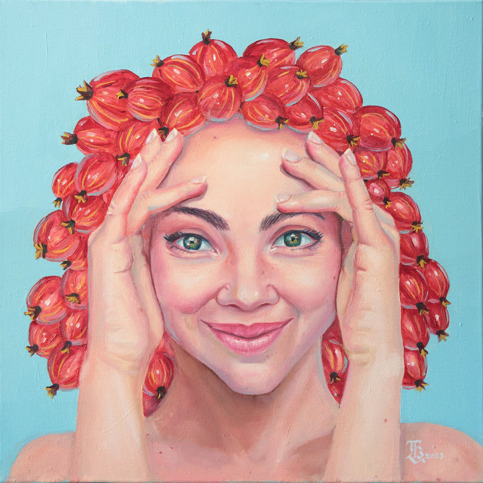 Gooseberry Portrait: Seeing, Hearing, Speaking Painting by Tetiana ...