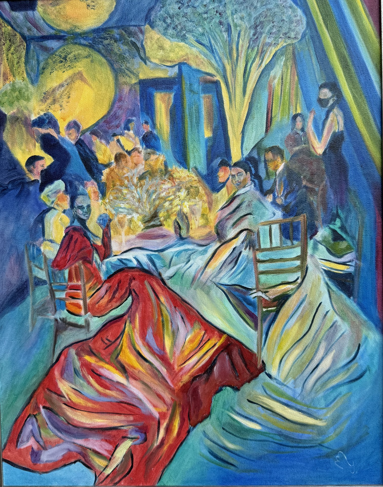 Dinner-party Painting by Lela Karamanishvili