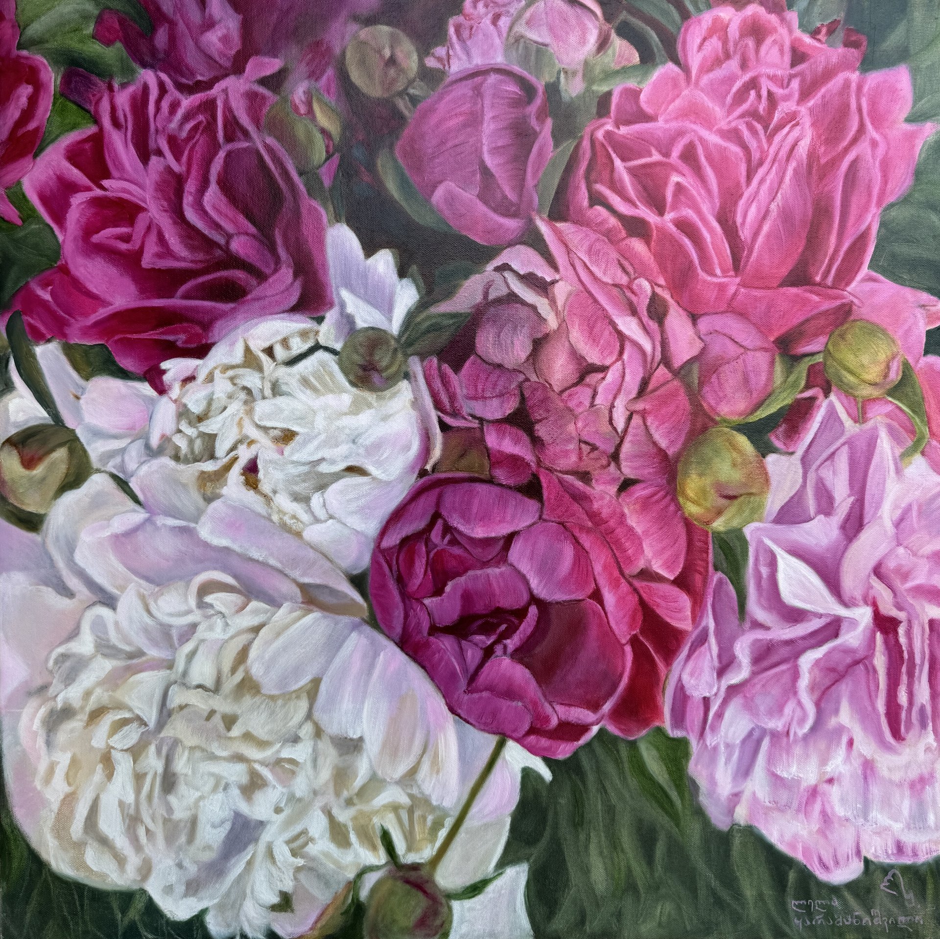 Magic of flowers Painting by Lela Karamanishvili