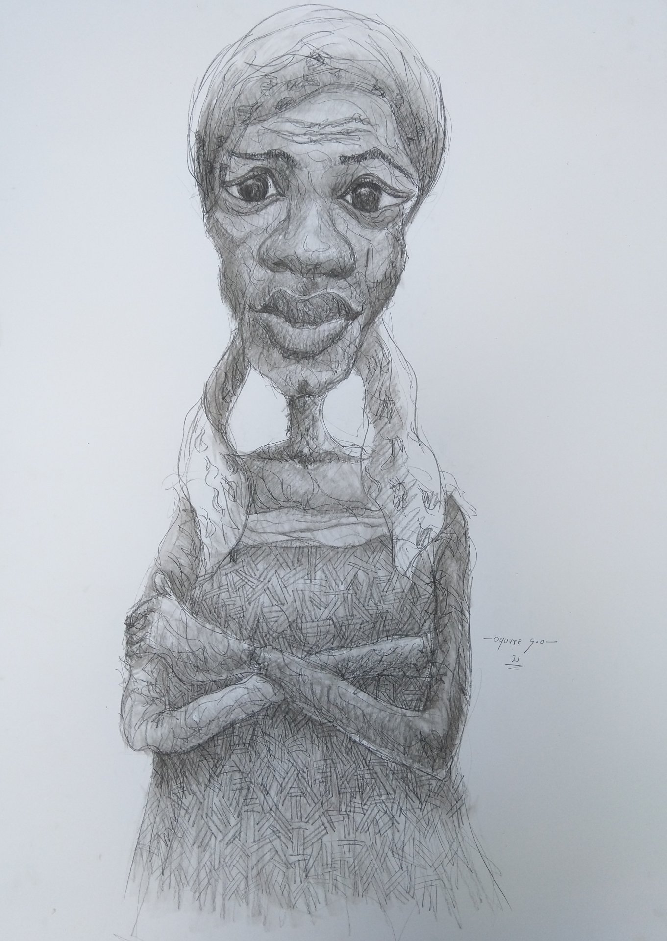 Freedom Drawing - Solomon Oguvre - Jose Art Gallery
