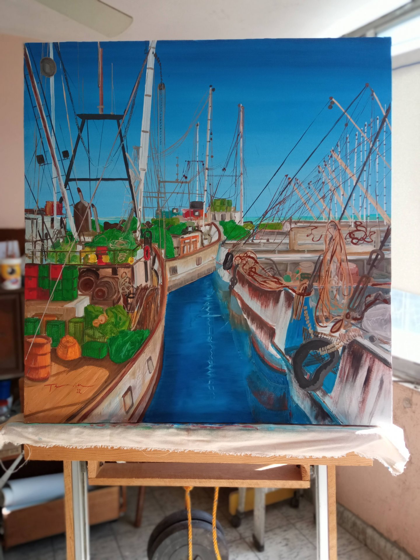 Fishing port Painting by alberto texier - Jose Art Gallery