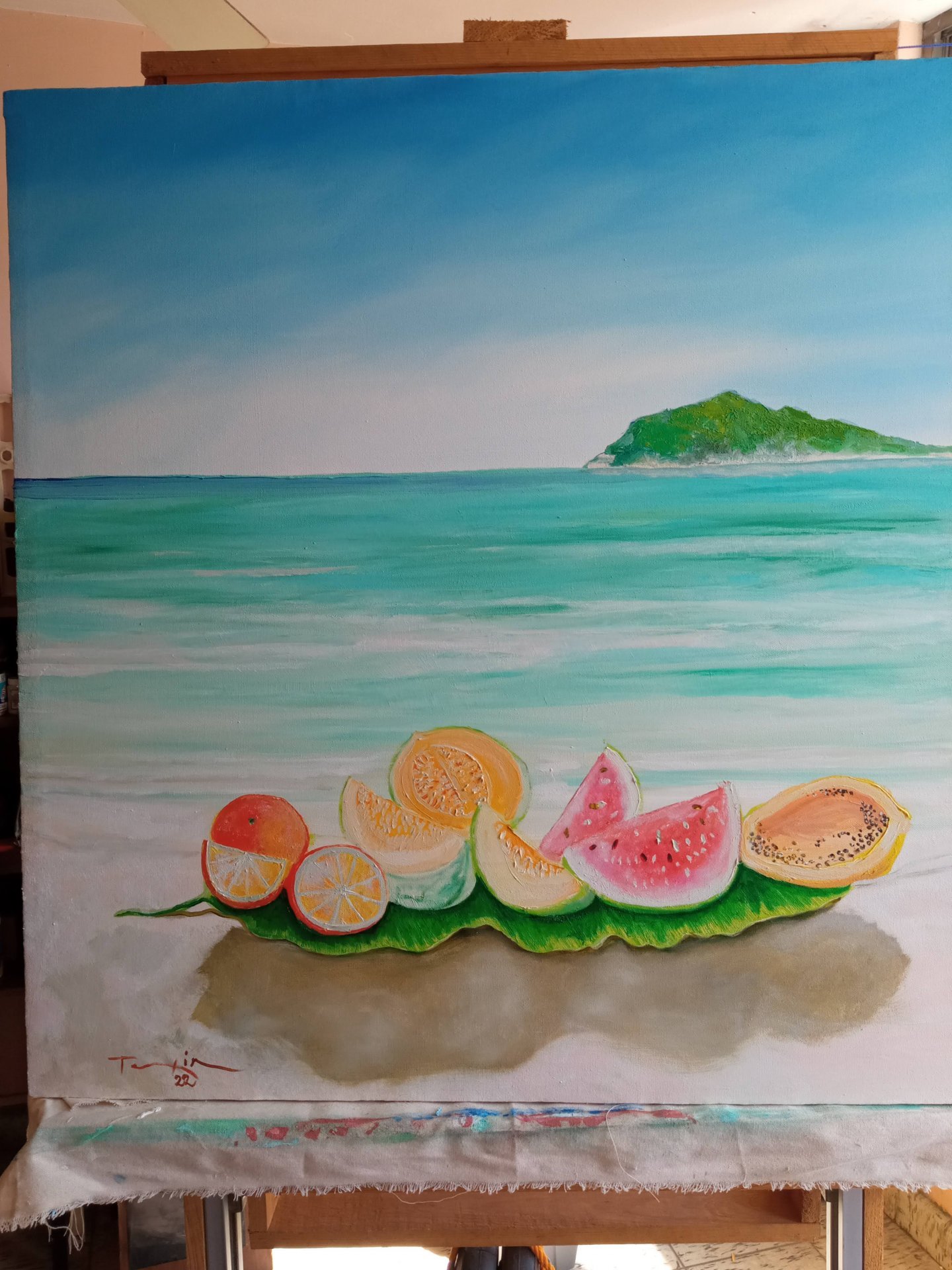 Wine cellar on the beach Painting by alberto texier