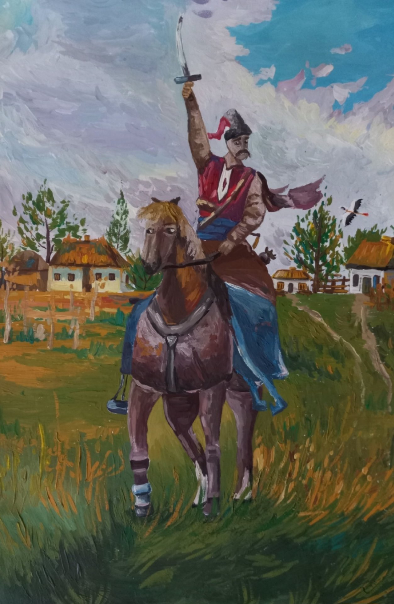 Cossack power Painting by Katerina Romanyuk
