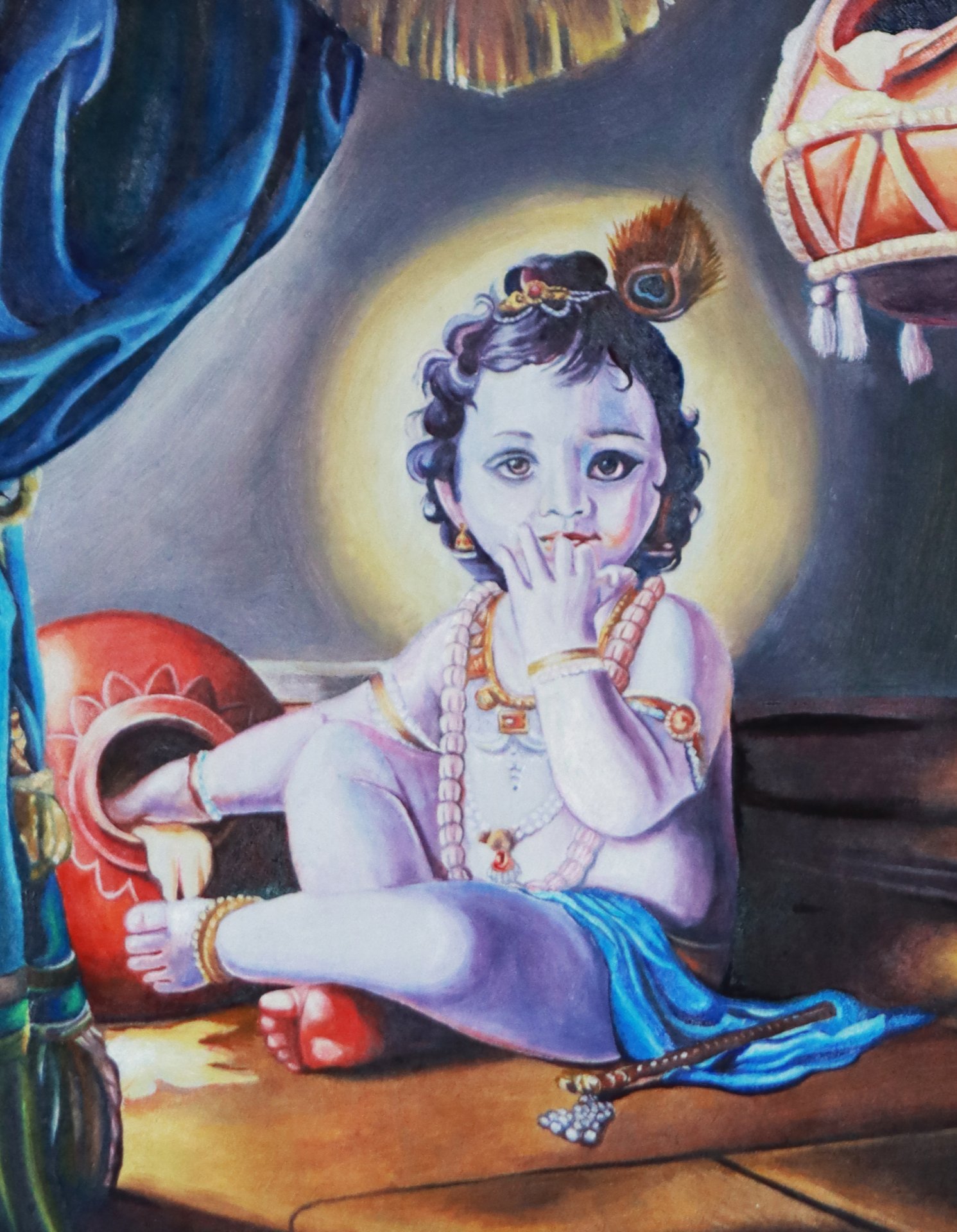 Krishna portrait Painting by Ingitattoo - Jose Art Gallery