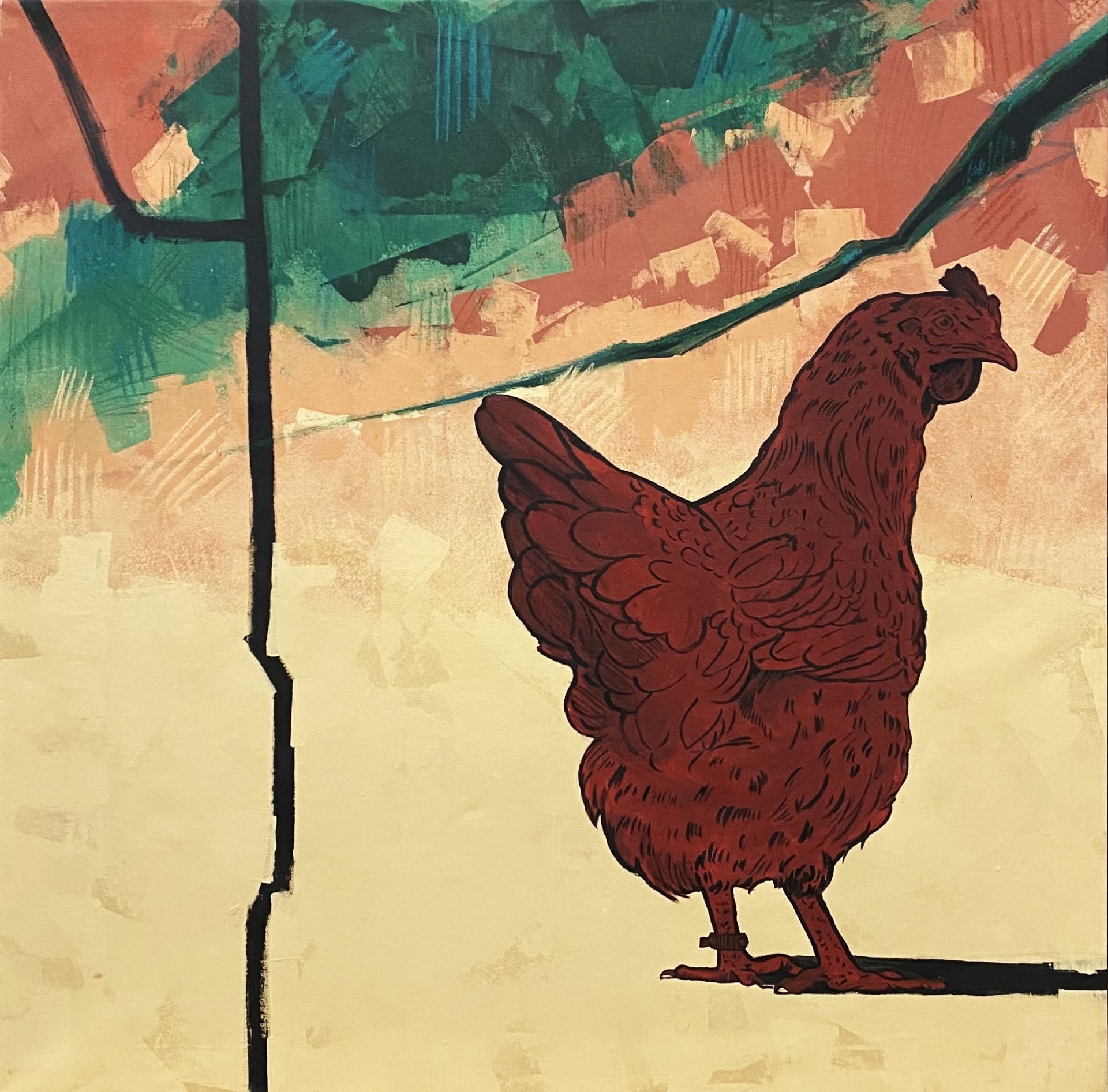 Chicken, series Lost Painting by Yasya Volkova