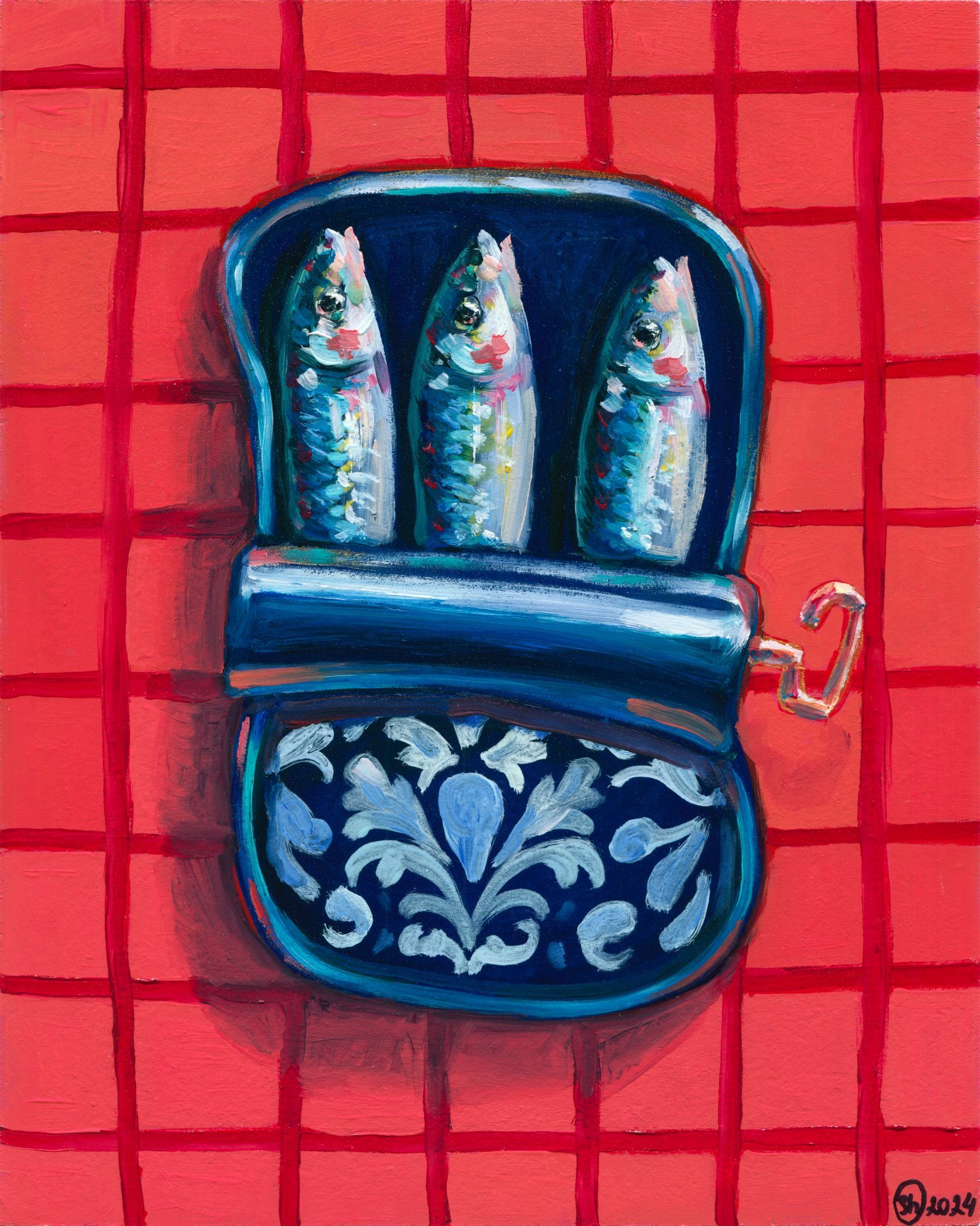 Retro Sardine Tin Painting Painting by Oksana Shevchenko
