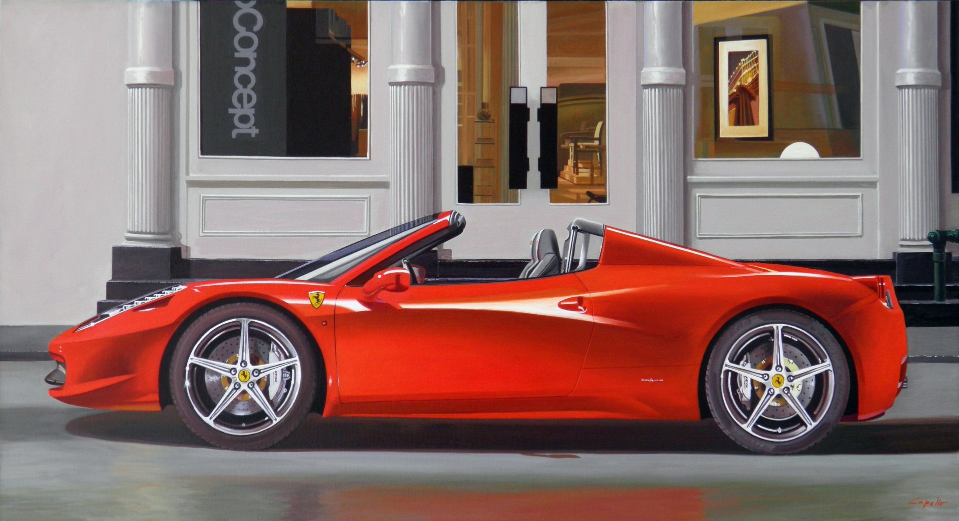FERRARI 458 SPYDER Painting by Francesco Capello