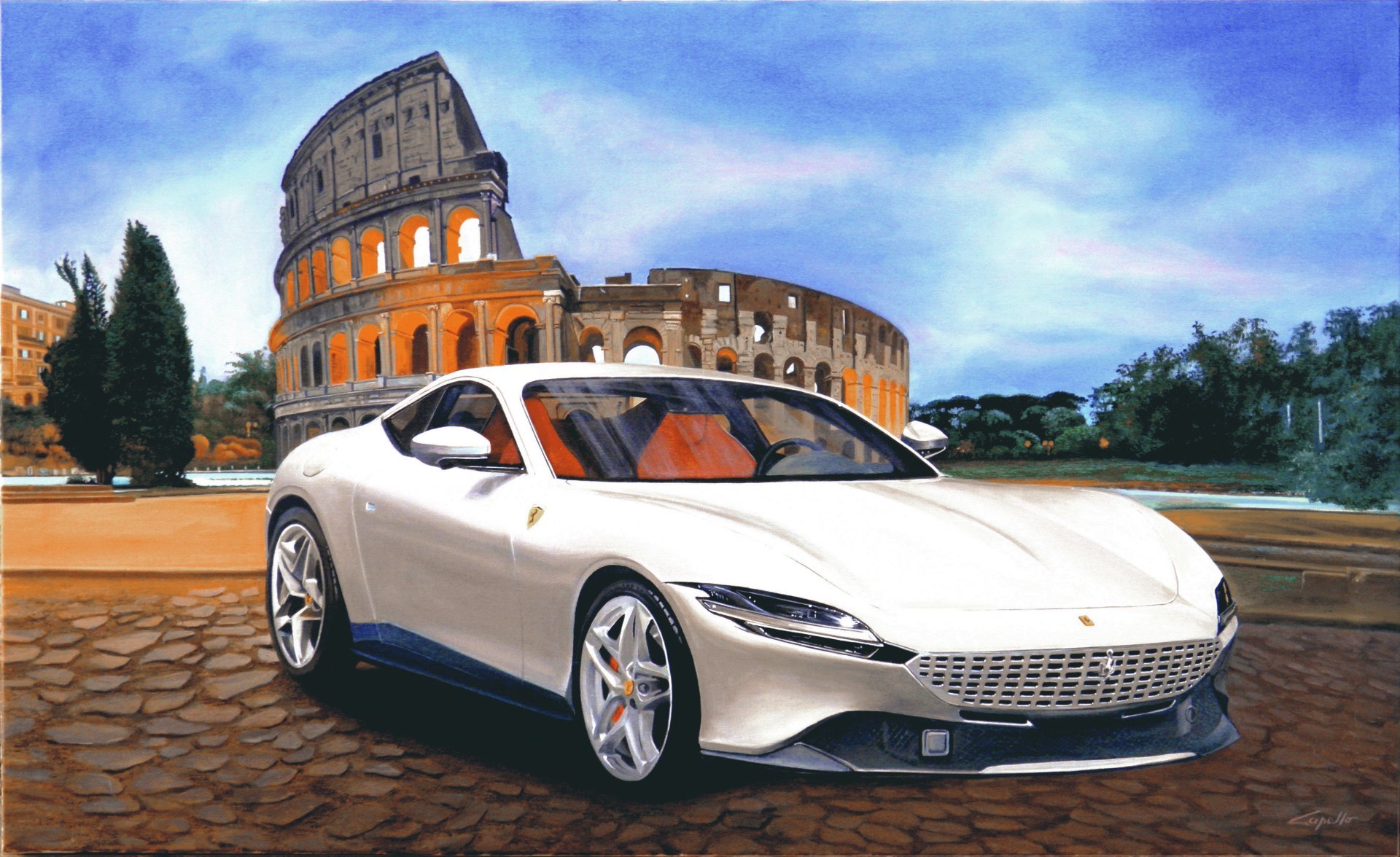 FERRARI ROMA Painting by Francesco Capello