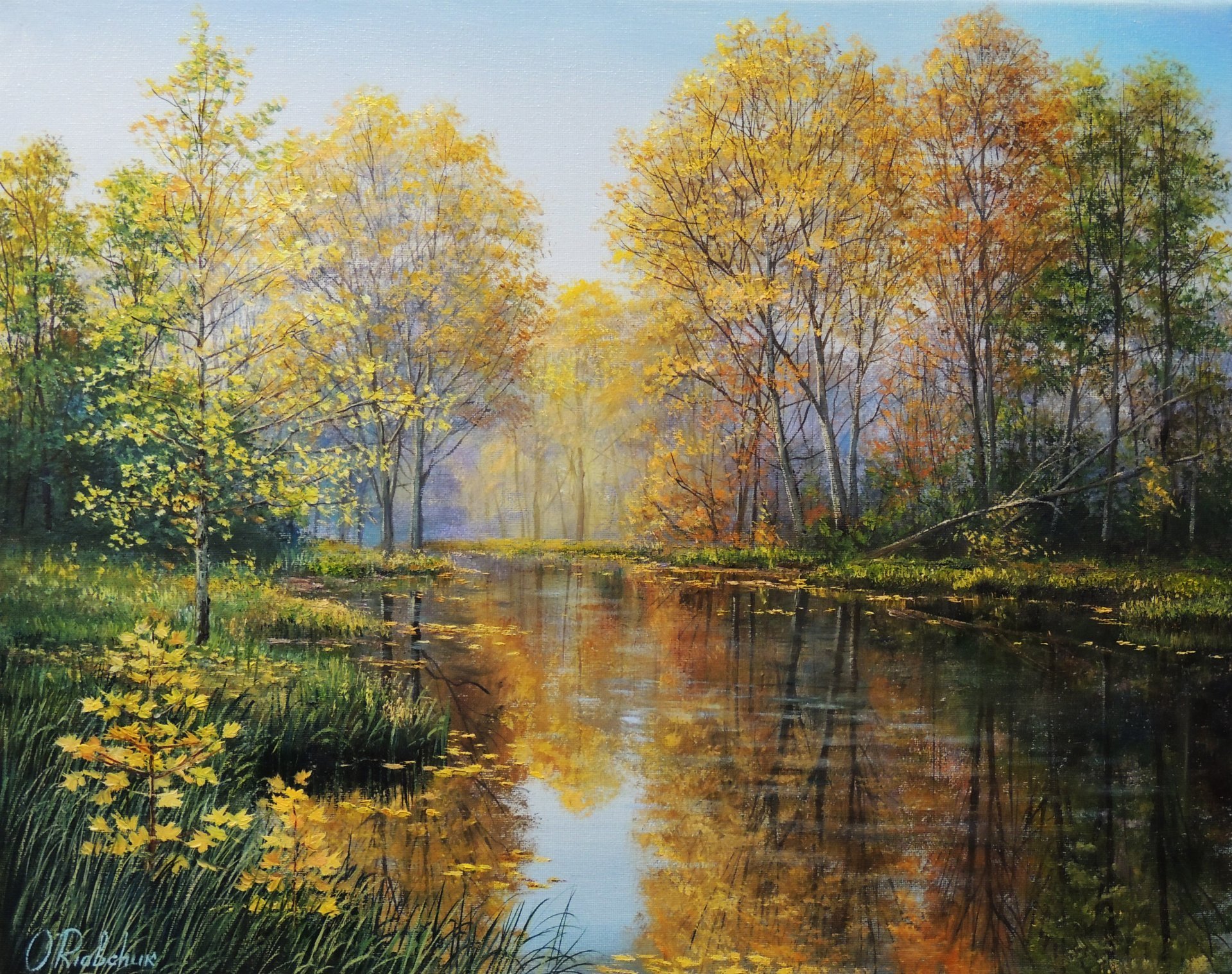 Faces of Fall Painting by Oleg Riabchuk - Jose Art Gallery