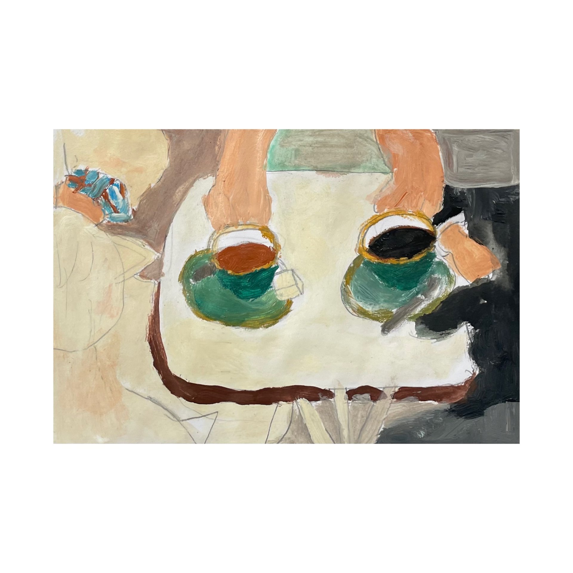 The Lunch Painting by Irfan Ajvazi - Jose Art Gallery