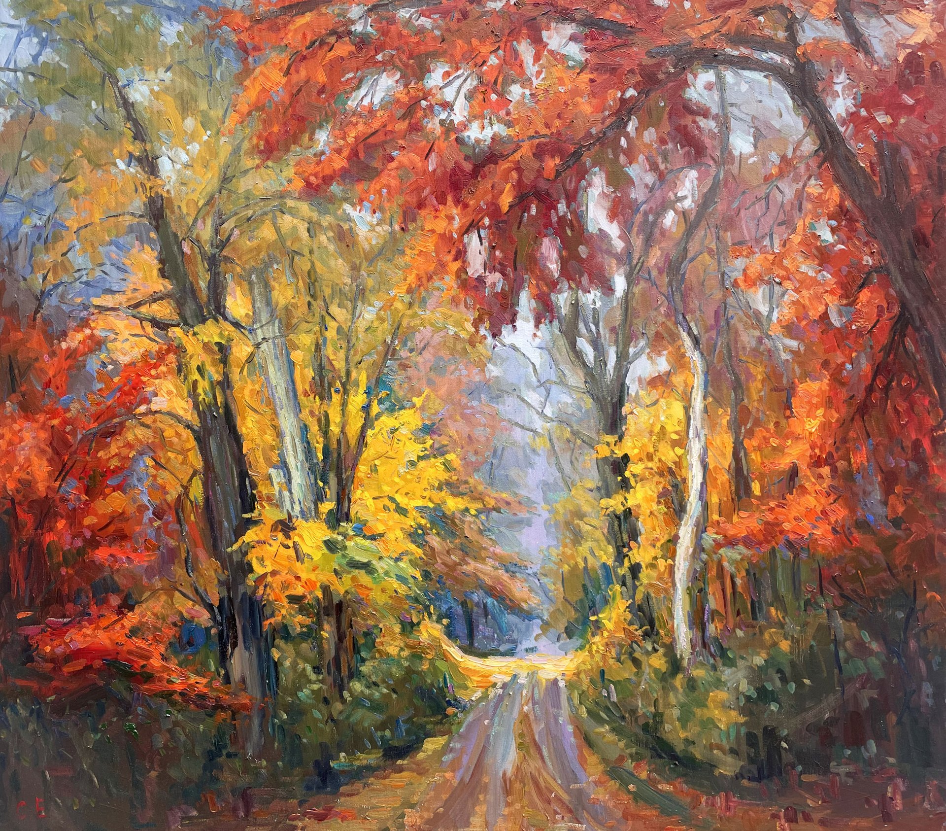 Autumn forest Painting by Yevgeny Chernyakovsky