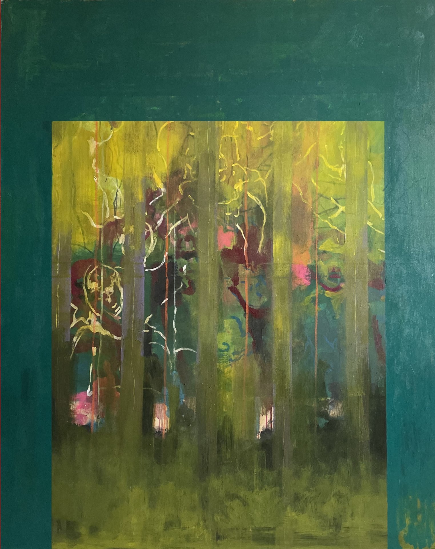 Green abstract art Painting by Gela MIKAVA