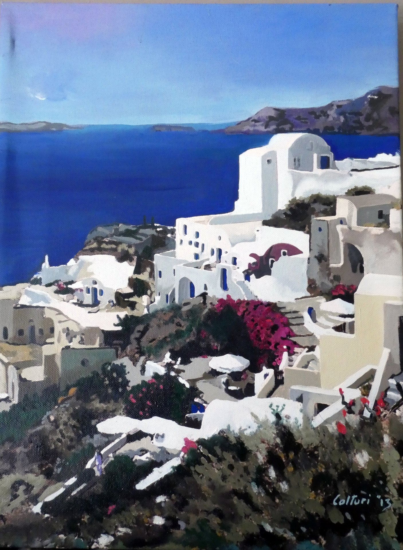 Sunny Day in Santorini Painting by Andrea Colturi