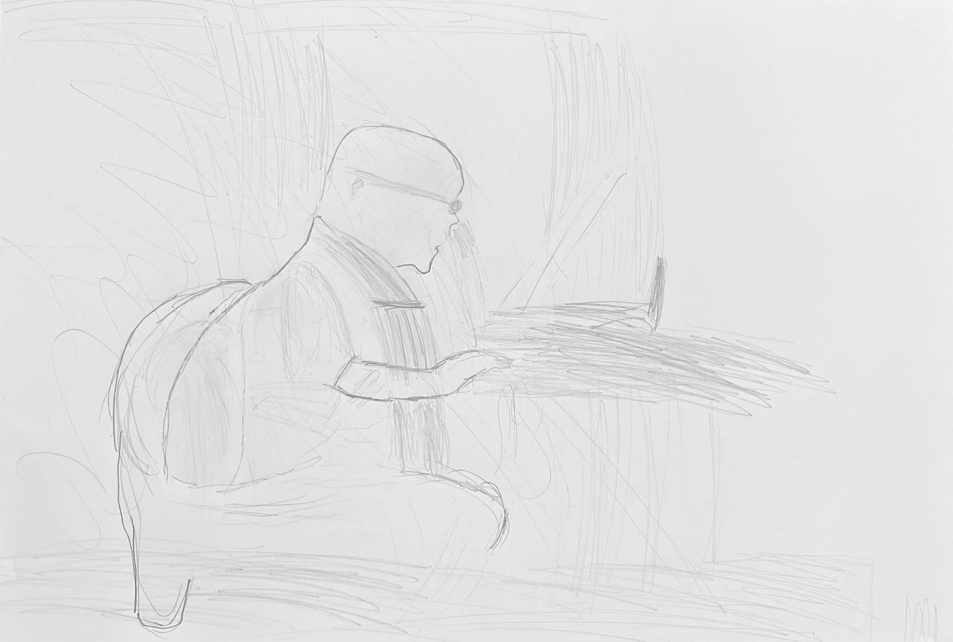 Reading Drawing - Irfan Ajvazi - Jose Art Gallery