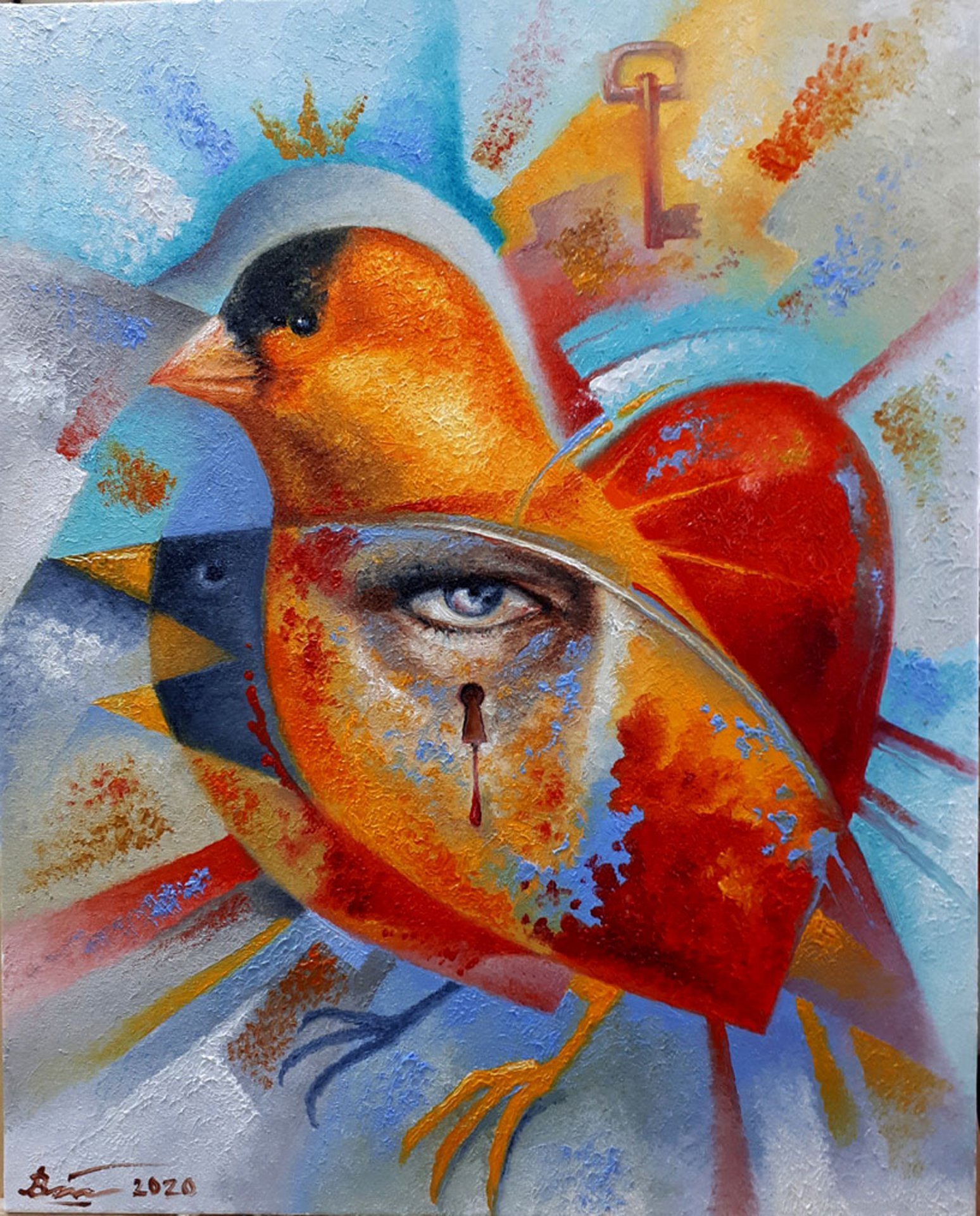 Bird soul inside Painting by Serhii Voichenko
